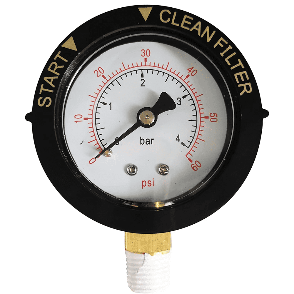 iFJF 190058 Pressure Gauge 0-60 PSI 2" Start and Clean Filter Water Pressure Gauge with 1/4" NPT ...