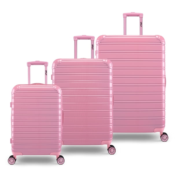 iFLY Fibertech 3 Piece Hardside Expandable Luggage Set, Cherry Blossom ...