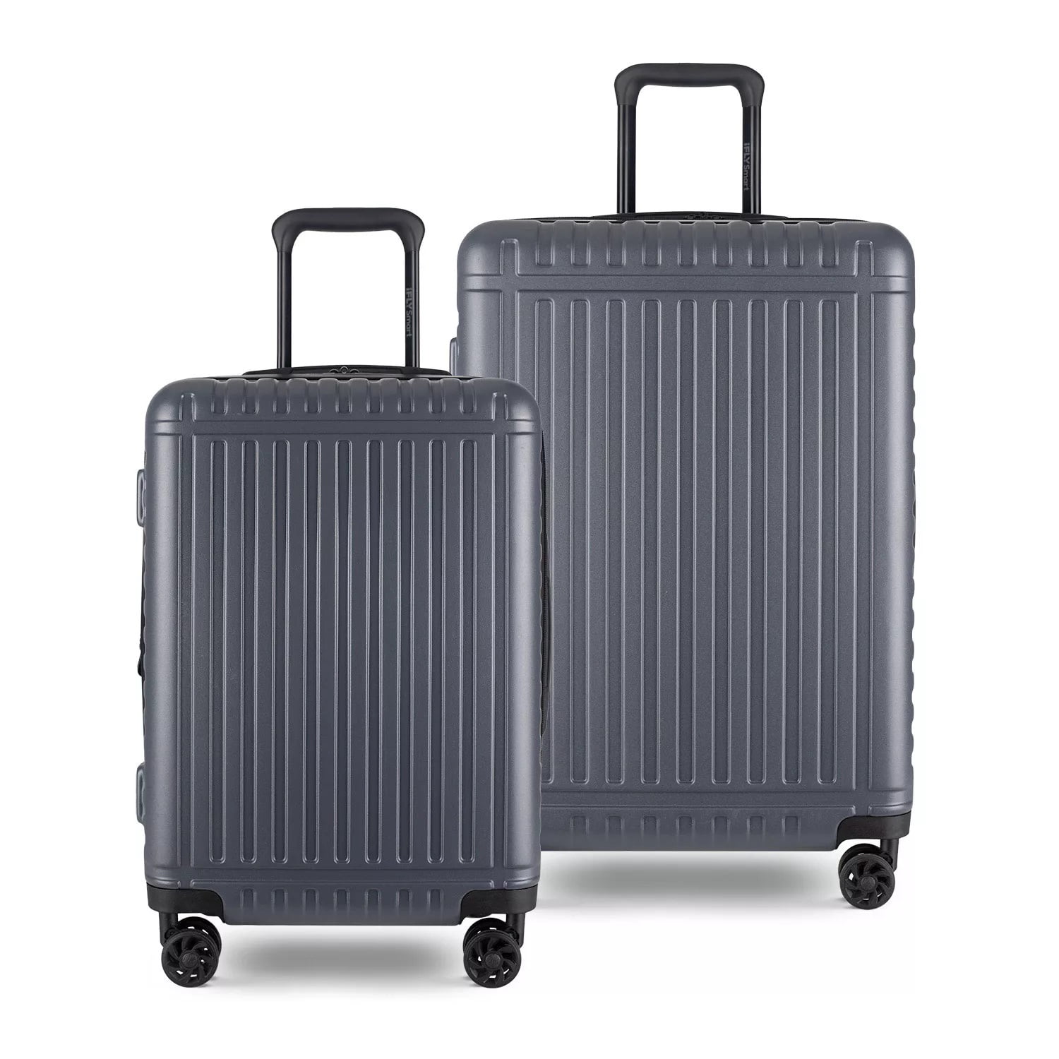iFLY Smart Hardside Departure 2 Piece Set, 20" Carry-on and 24" Checked Luggage, Charcoal ...