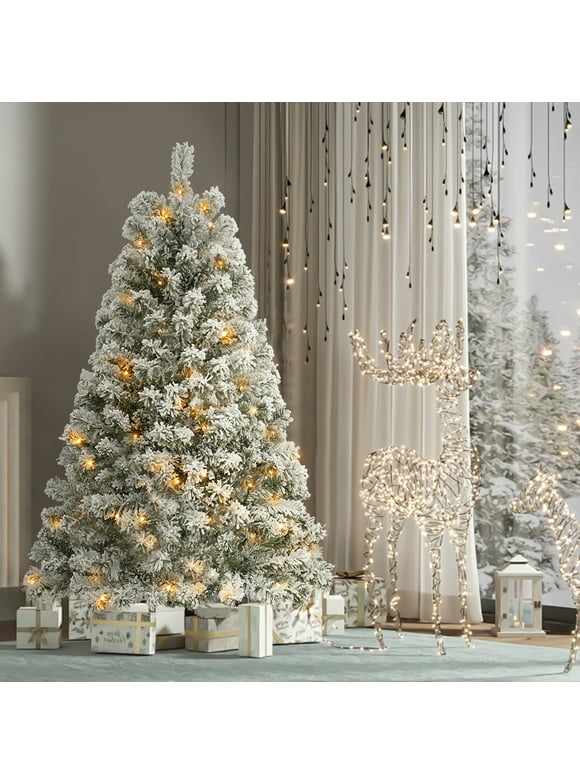 Flocked Christmas Trees in Christmas Trees by Type - Walmart.com
