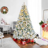 Abble Clear Prelit Incandescent Green Flocked Spruce Artificial ...