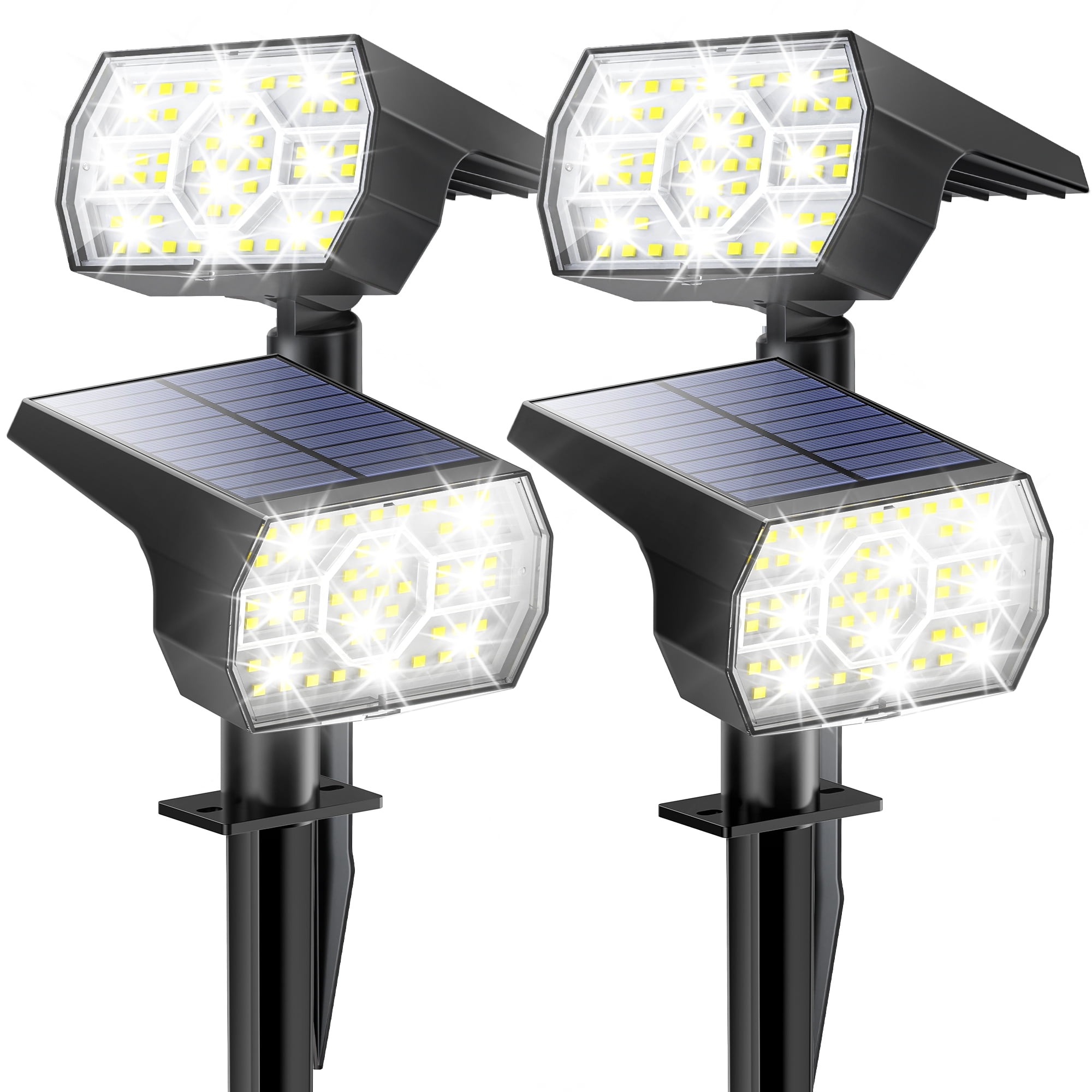 iFanze Solar Lights Outdoor Waterproof IP68, 56LED Landscape Lawn ...