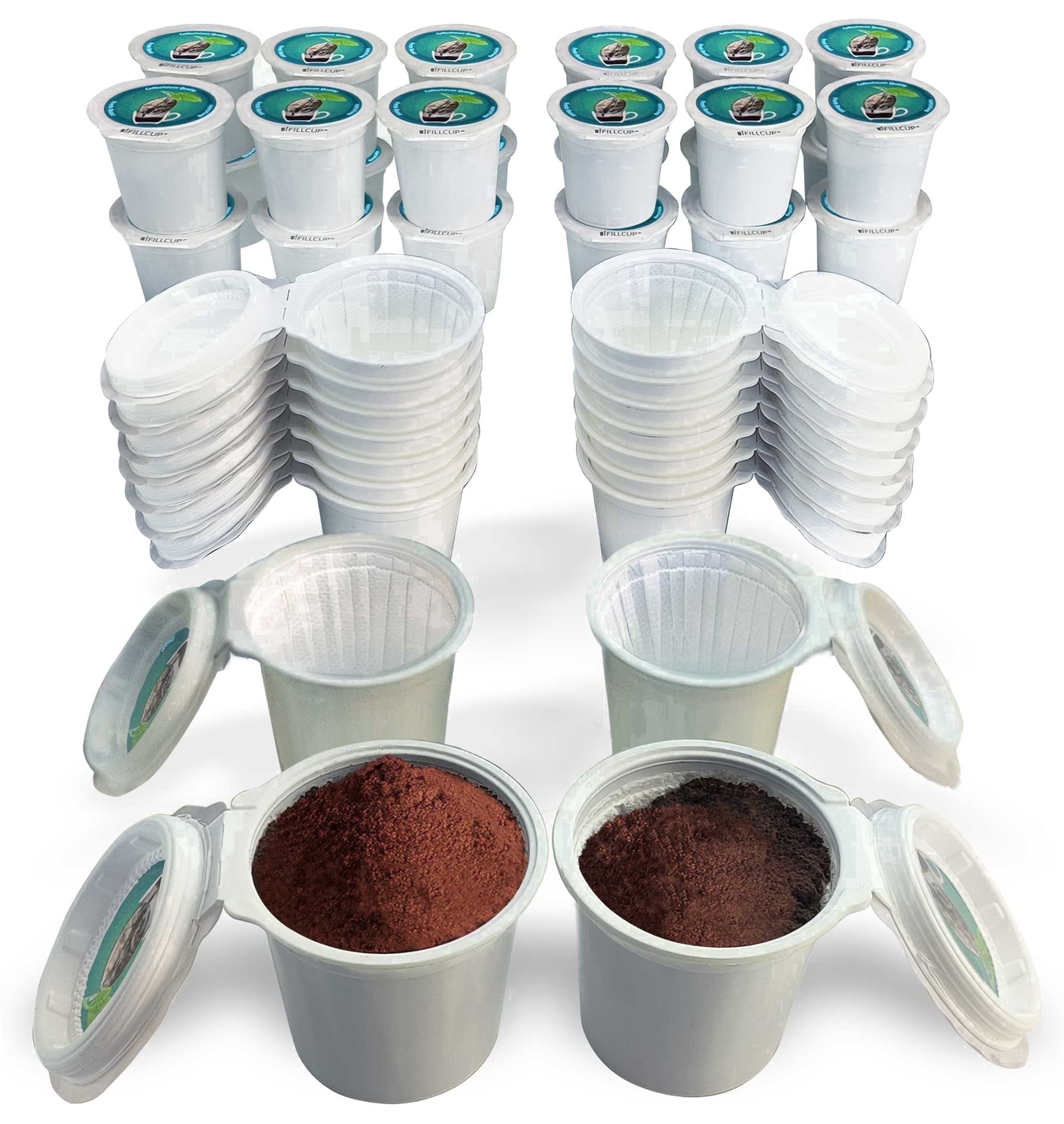 iFillCup, 42 Count, Green Coffee Pods, Fillable Single Serve ...