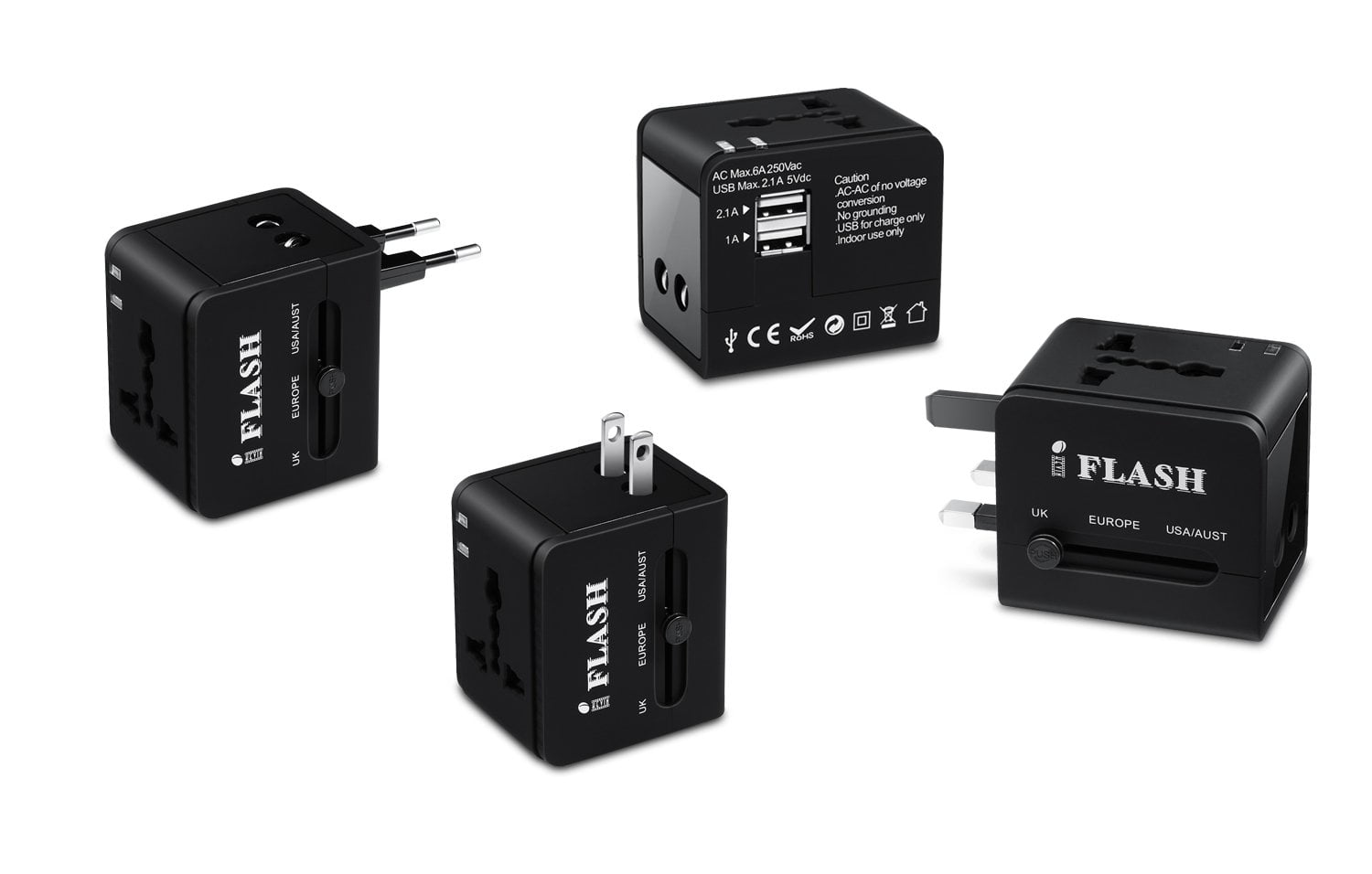 iFlash (2.1 Amps / 10.5Watt / International All-in-One Travel Plug ...