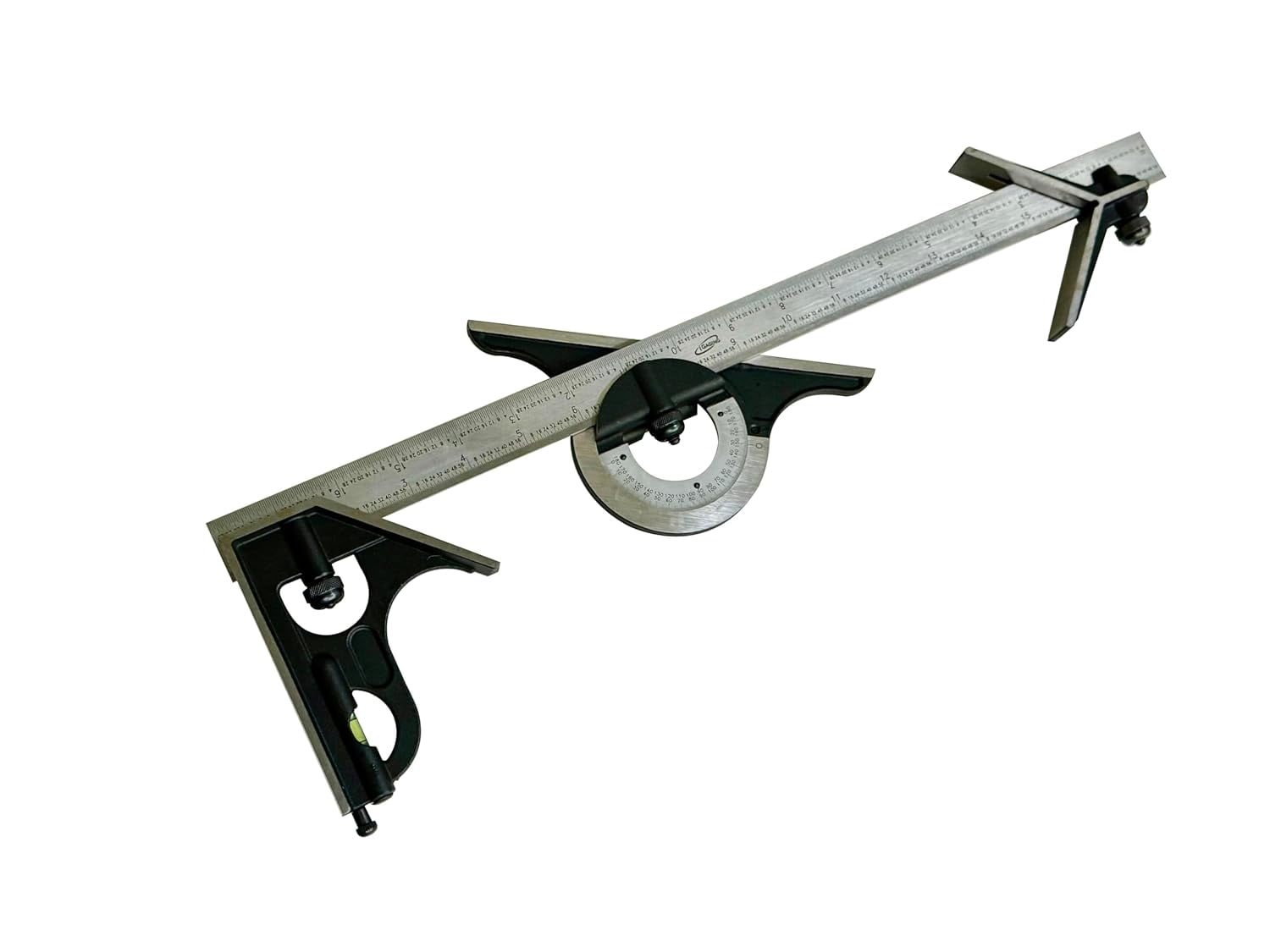 iGaging Combination Square Premium 4-Piece 18" 4R Protractor Center ...