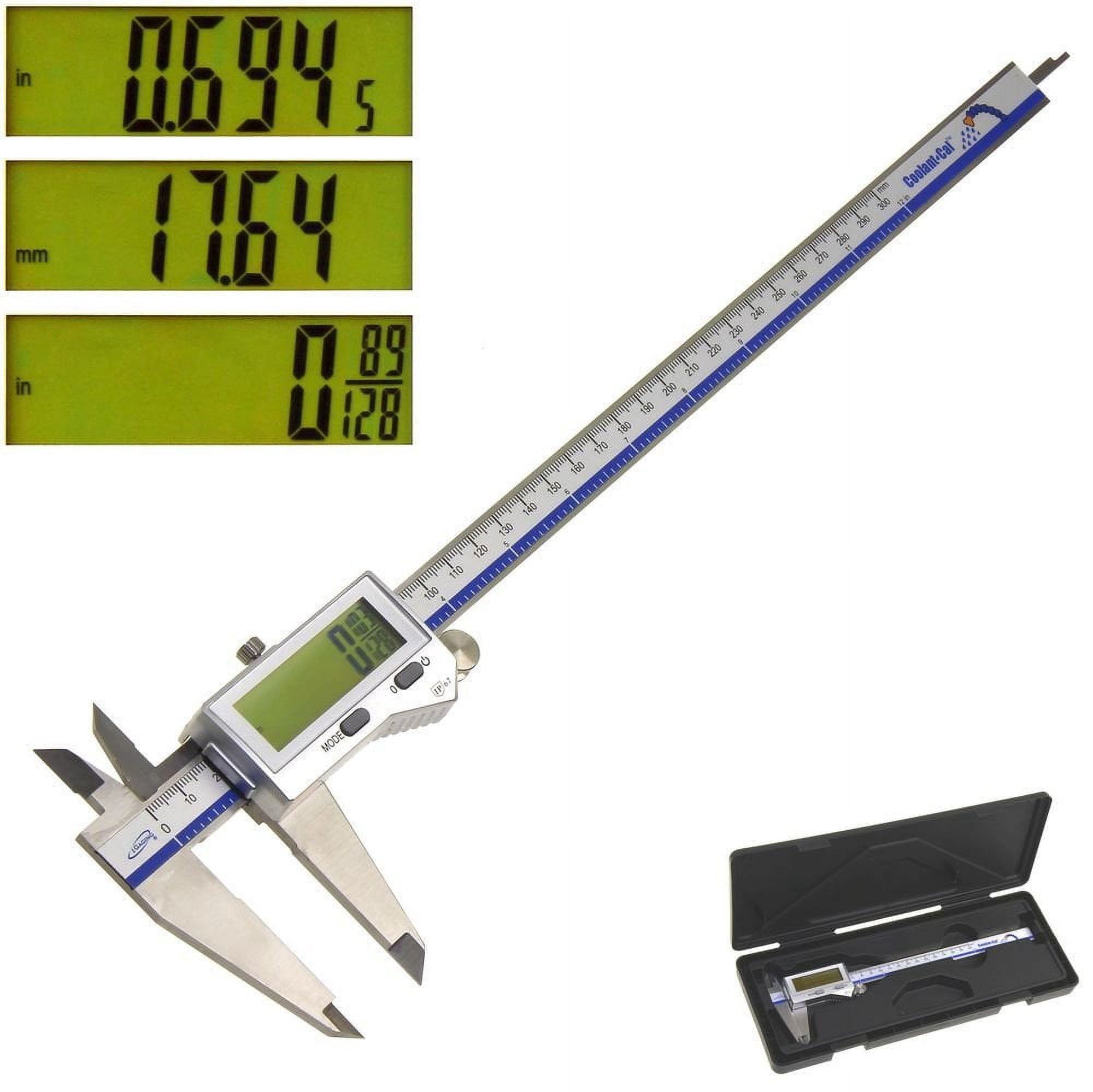 iGaging Digital Caliper IP67 Coolant/Water/Dust Proof 0-12"/0.0005 ...
