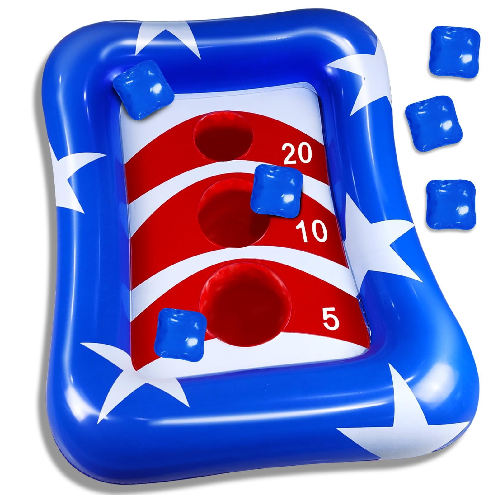 iGeeKid Inflatable Pool Ring Toss Games Flag Pool Toys Toss Game Kids ...
