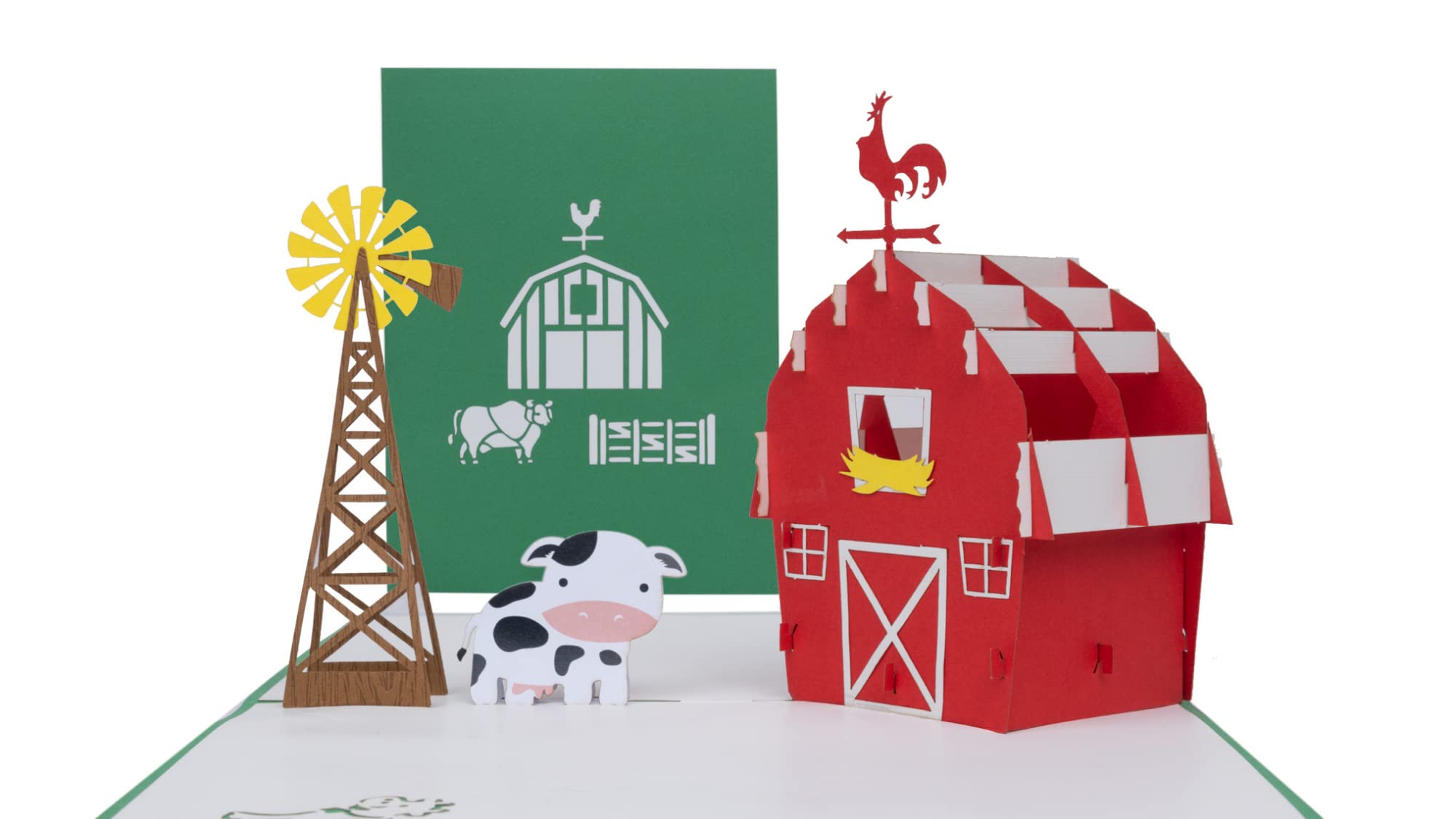 iGifts And Cards Cow Barn 3D Pop Up Greeting Card - Animals, Windmill ...