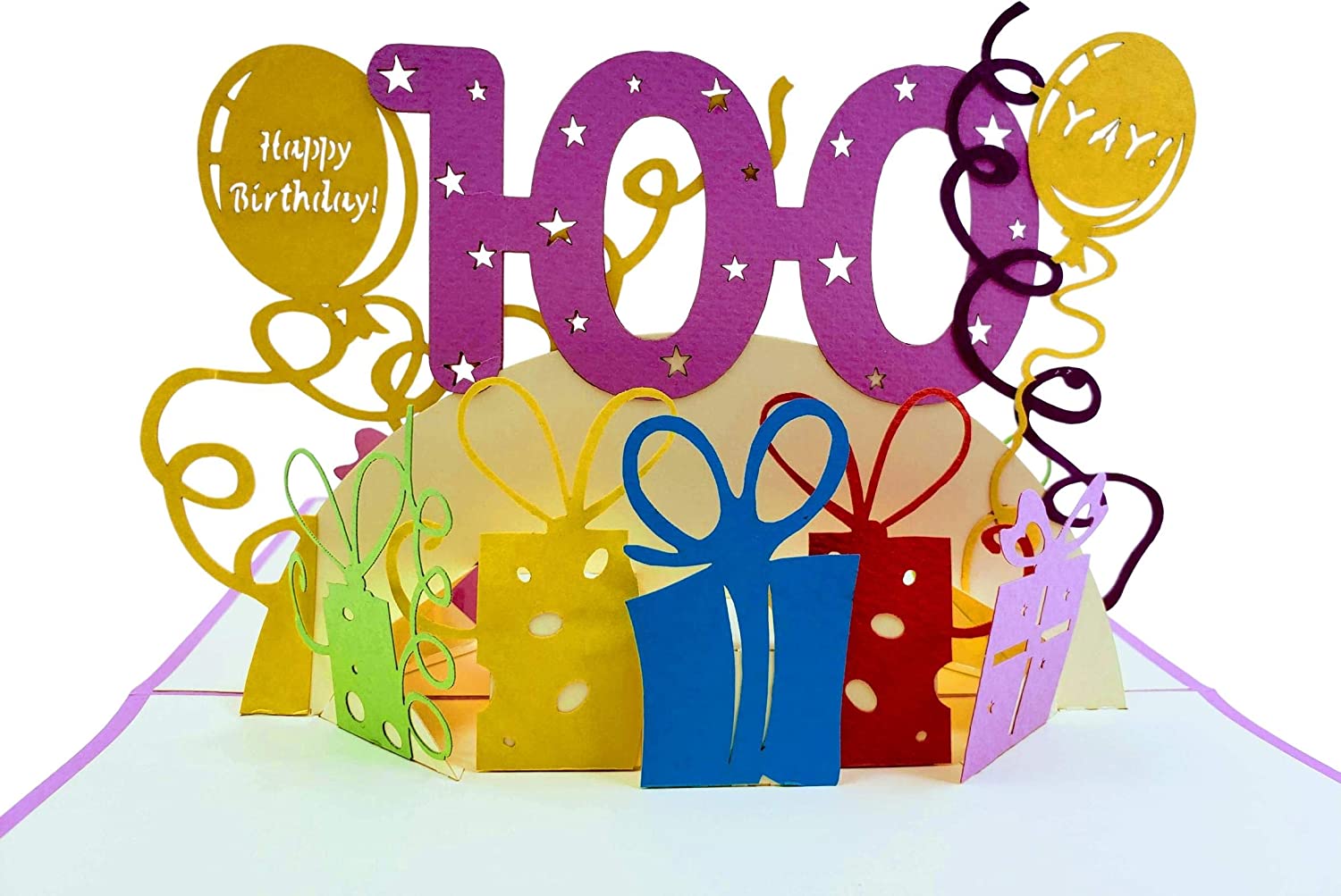 iGifts And Cards Happy 100th Birthday With Lots of Presents 3D Pop Up ...