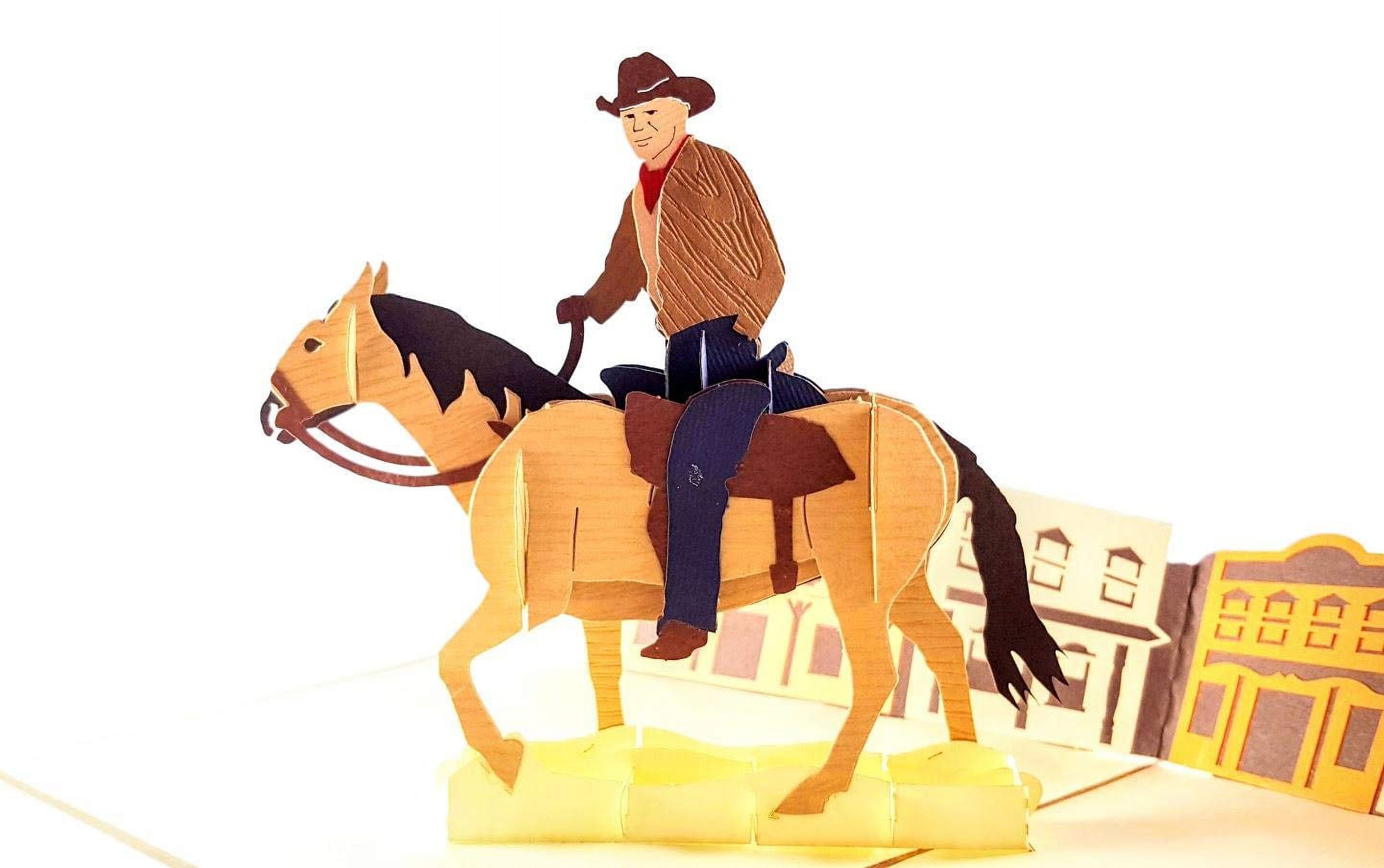 iGifts And Cards Inspirational Cowboy 3D SMRPop Up Greeting Card - All ...