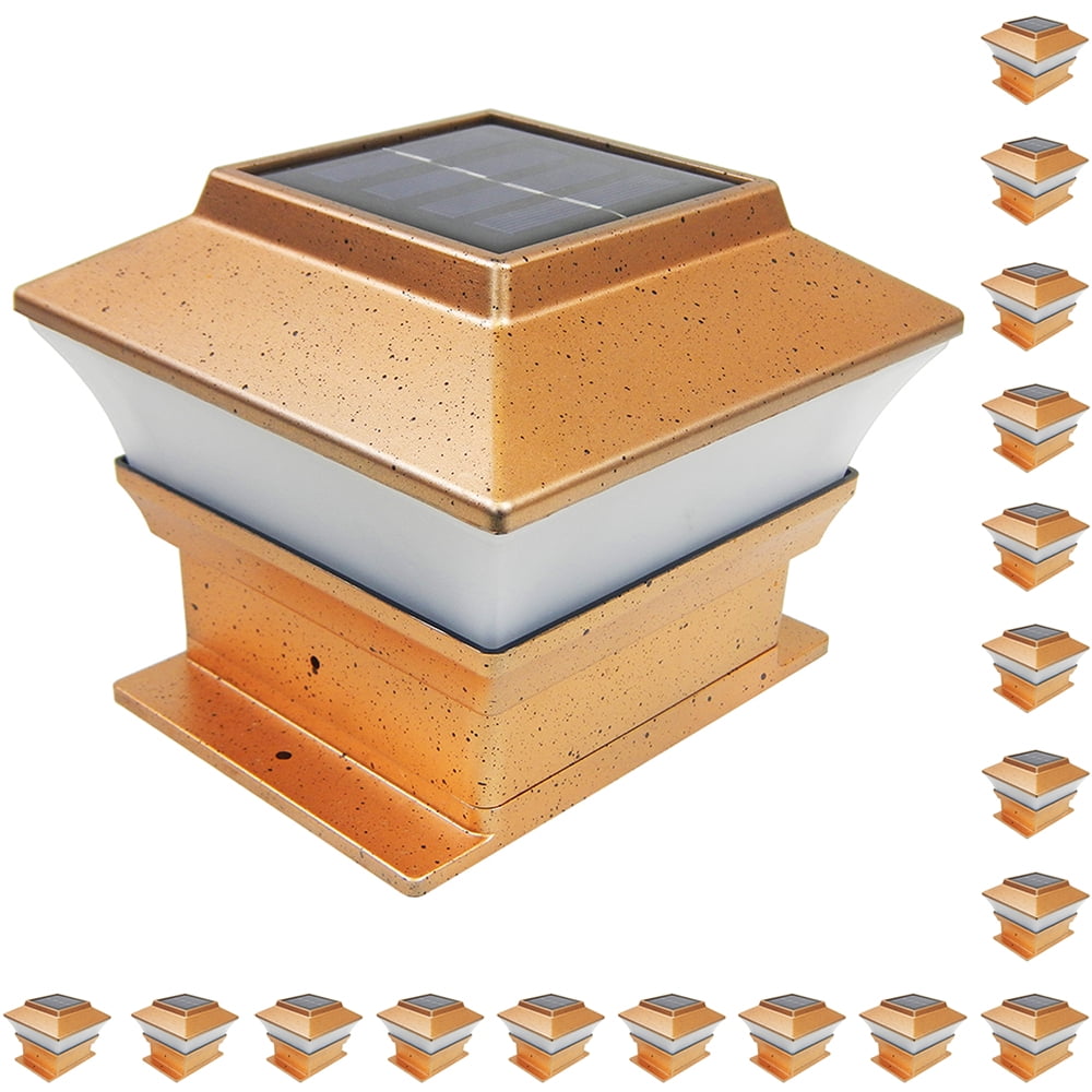 iGlow 18 Pack Outdoor Garden Solar LED 4x4 Post Deck Cap Light, Copper ...