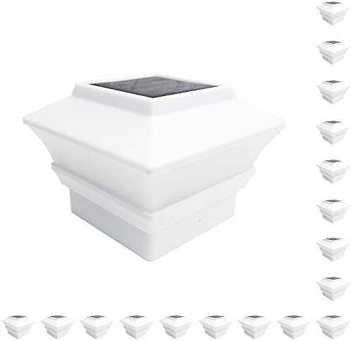 iGlow 18 Pack White Outdoor Garden 4 x 4 Solar LED Post Deck Cap Square ...