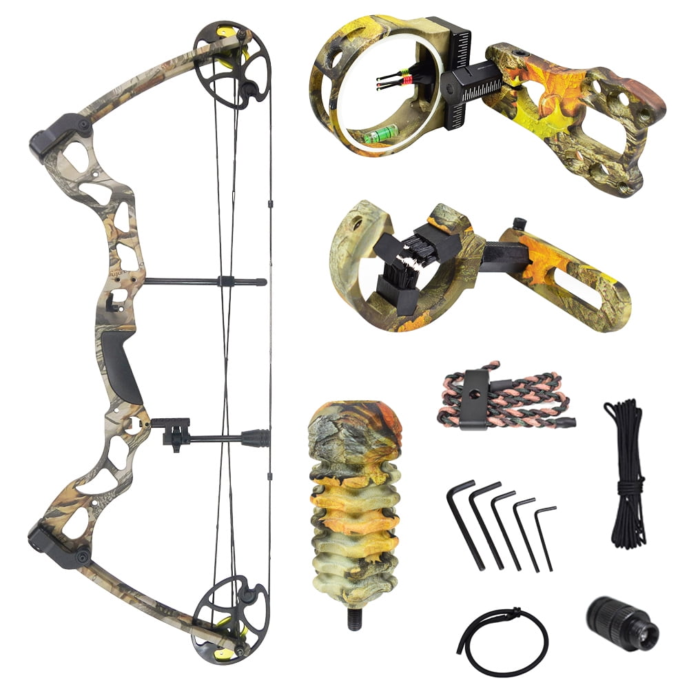 iGlow 40-70 lbs Black / Camouflage Camo Archery Hunting Compound Bow ...
