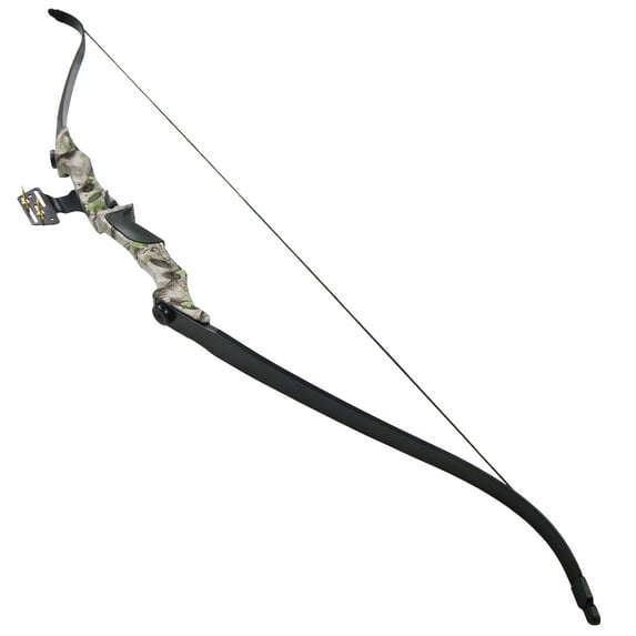 40 lb Recurve Bow, Black/White/Camo, Archery Hunting, Aluminum Riser ...