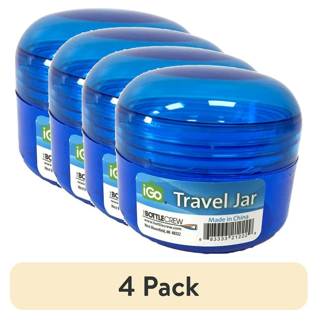 iGO 4 Pack Small Size 2 oz Travel Plastic Storage Container with Twist ...
