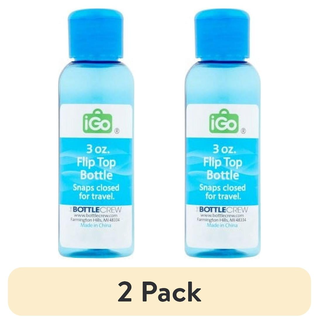 (2 pack) iGo Flip Top Plastic Travel Bottle, 3 oz - Walmart.com