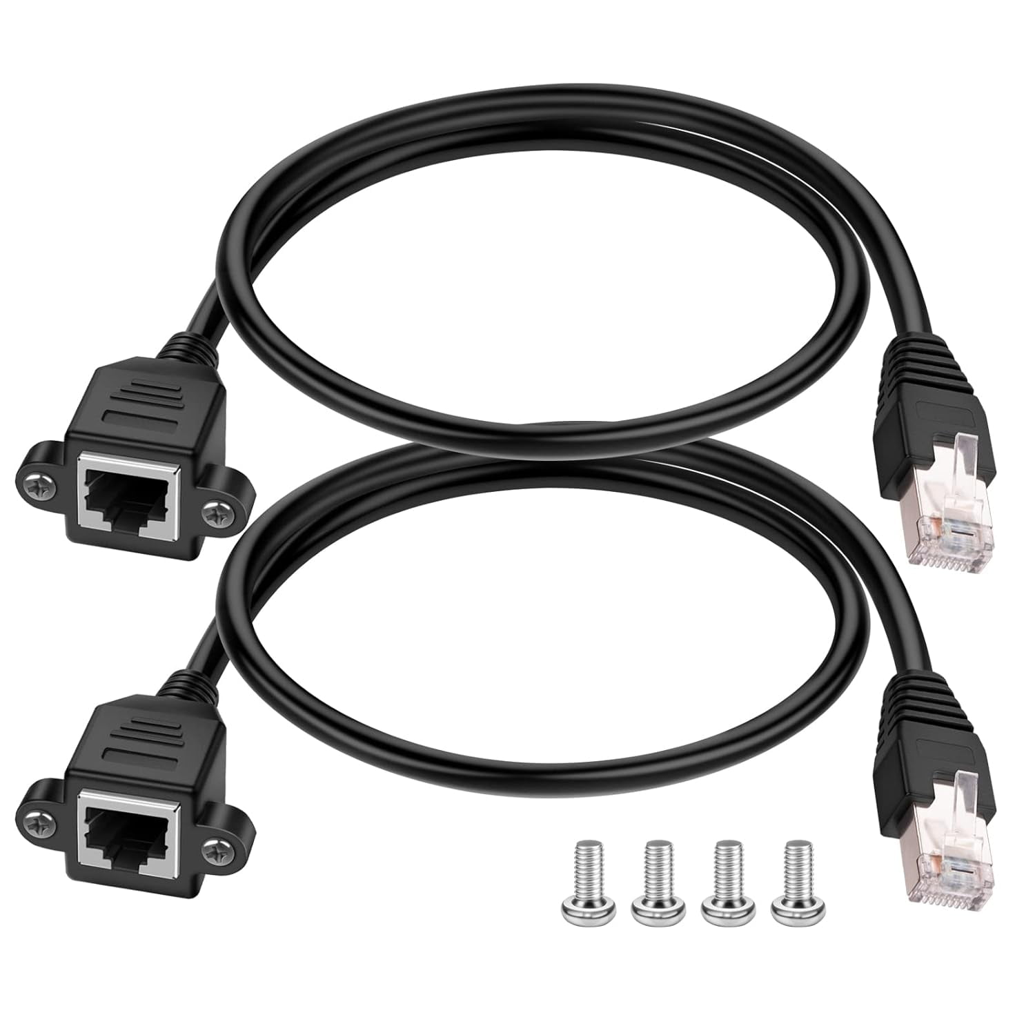 iGreely Ethernet Extender 2Pack RJ45 Male to Female Screw Panel Mount ...