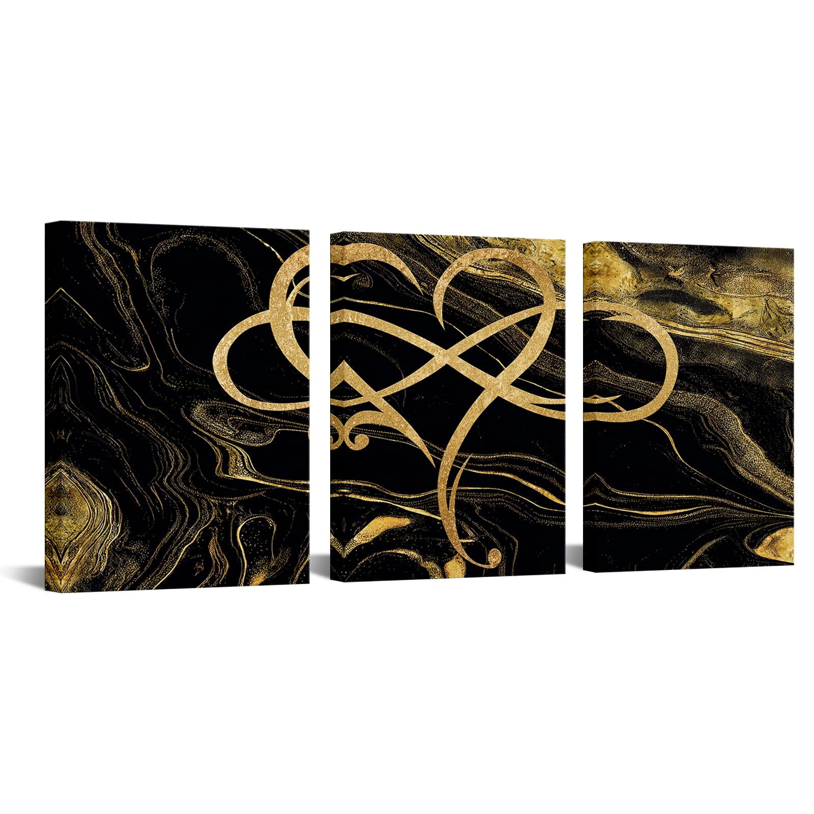 iHAPPYWALL 3 Pieces Abstract Infinity Heart Canvas Wall Art Infinity ...