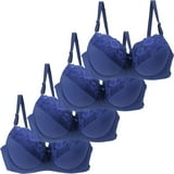 iHPH7 4pcs Plus Size Full Coverage Bras, Push Up Bra, Underwire Bras ...