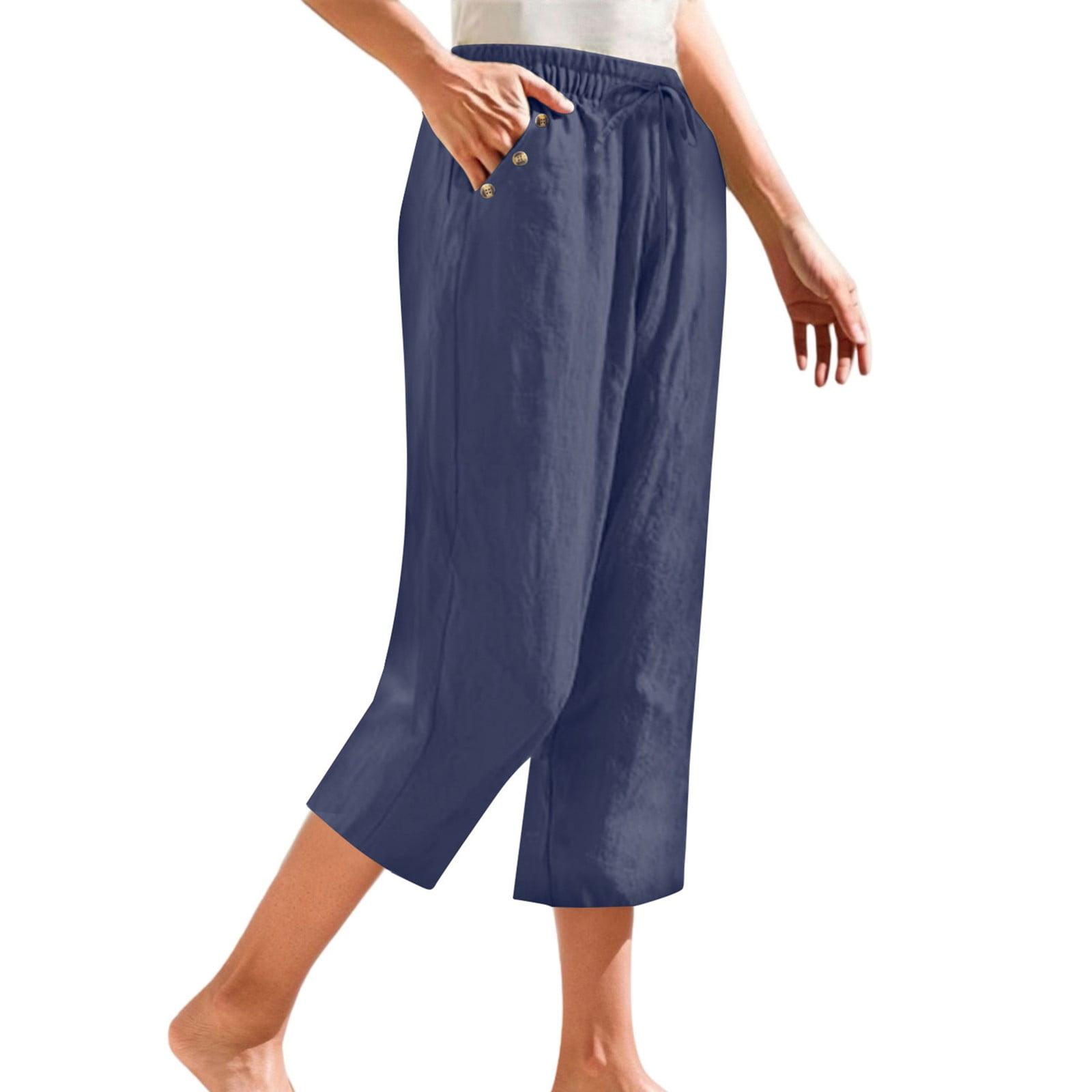 iHPH7 Travel Pants Women, Pull On Capris for Women, Gauze Pants, Summer ...