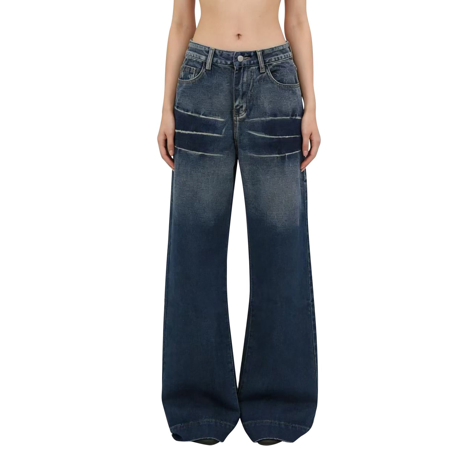 iHPH7 Women Wide Leg Jeans Denim Pants Baggy Jeans Relaxed Loose Going ...