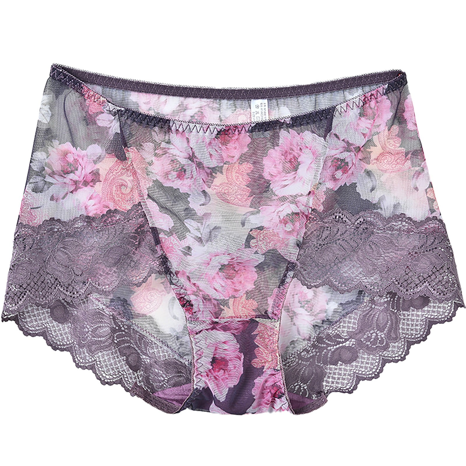 iHPH7 Women's Floral Print Lace Trims Brief High Waisted Boyshorts ...