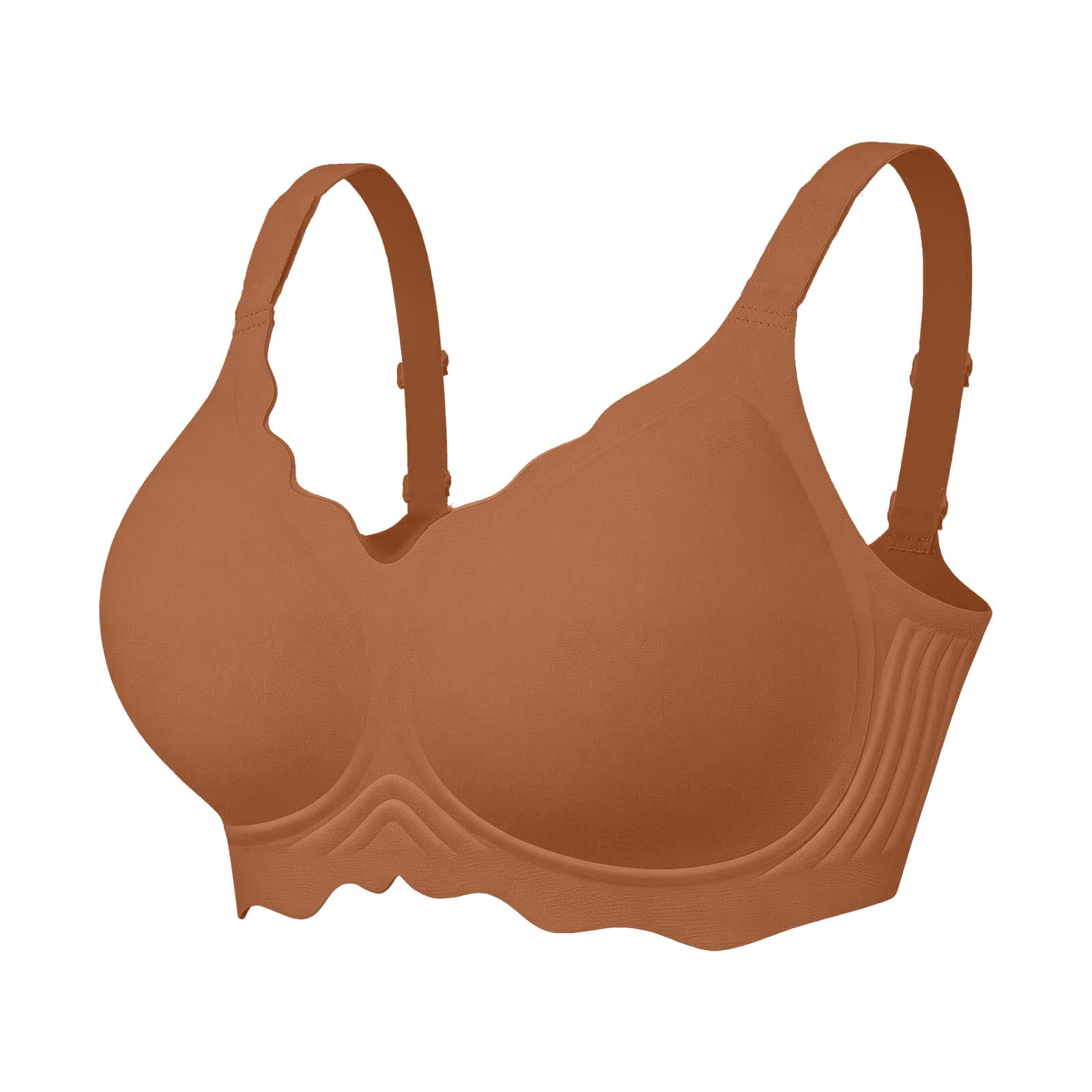 iHPH7 Womens Seamless T-shirt Bras Wireless Comfy Jelly Bra, Scalloped ...