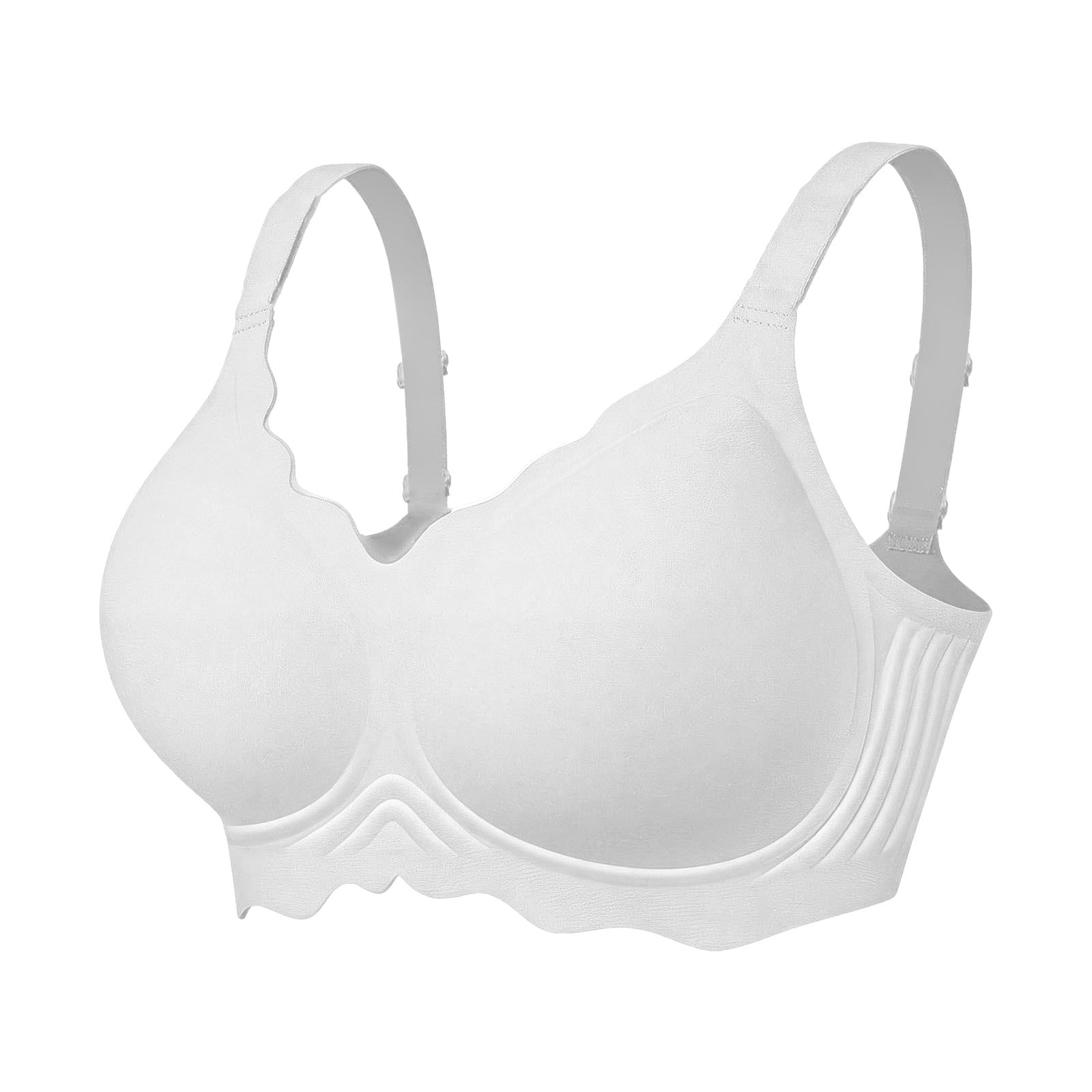 iHPH7 Womens Seamless T-shirt Bras Wireless Comfy Jelly Bra, Scalloped ...