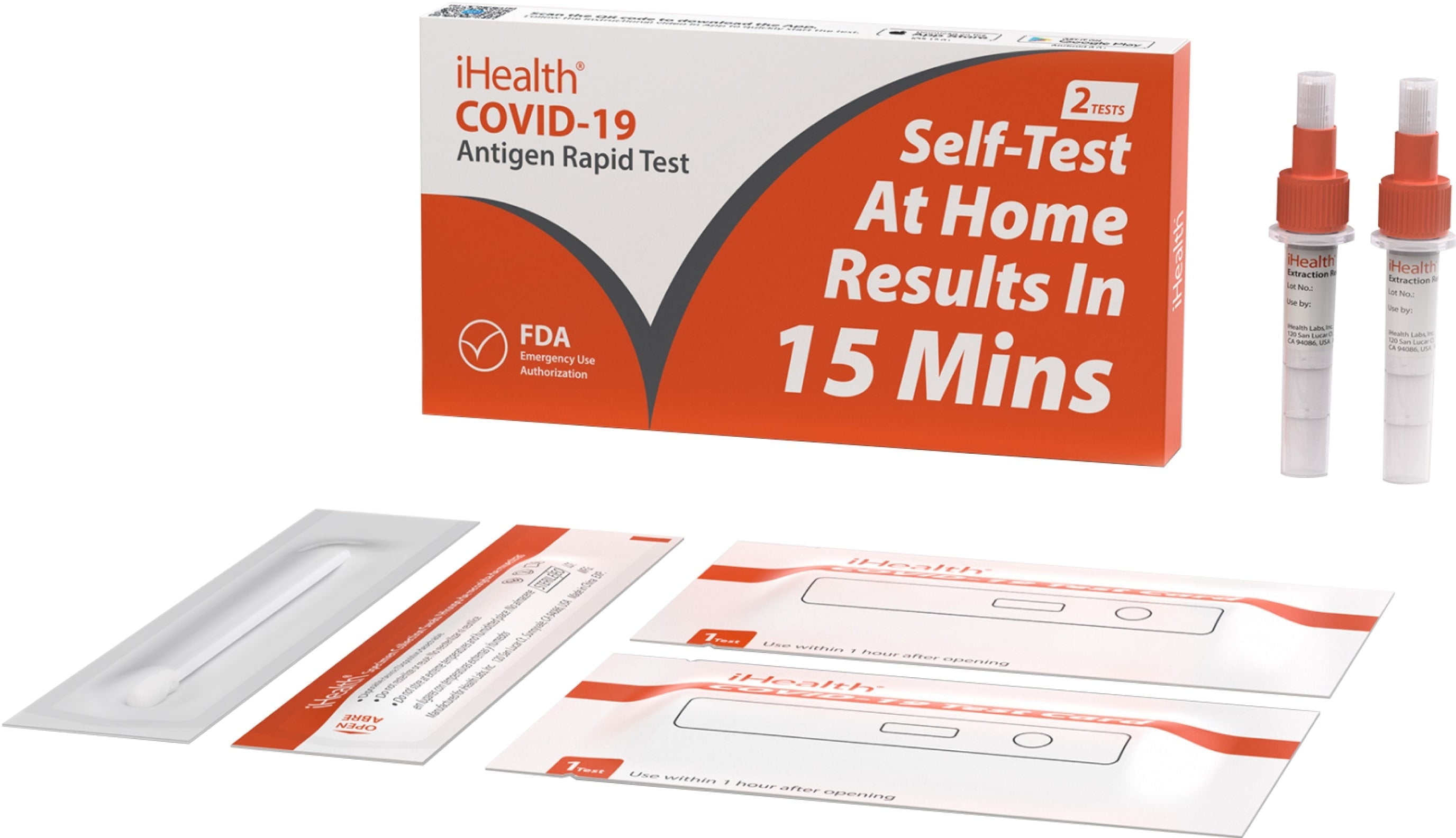 iHealth COVID-19 Rapid Test Kits, 90 Packs, 2 Tests/Pack, FDA ...