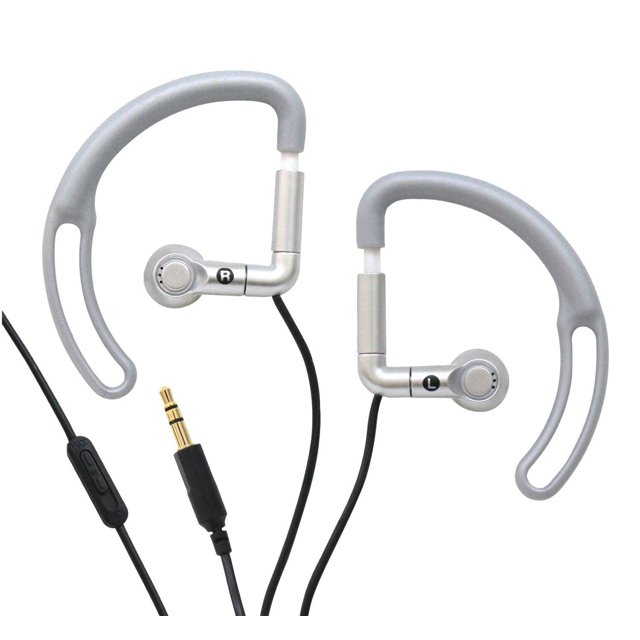 iHip Sport Earphones with Volume Control Silver - Walmart.com