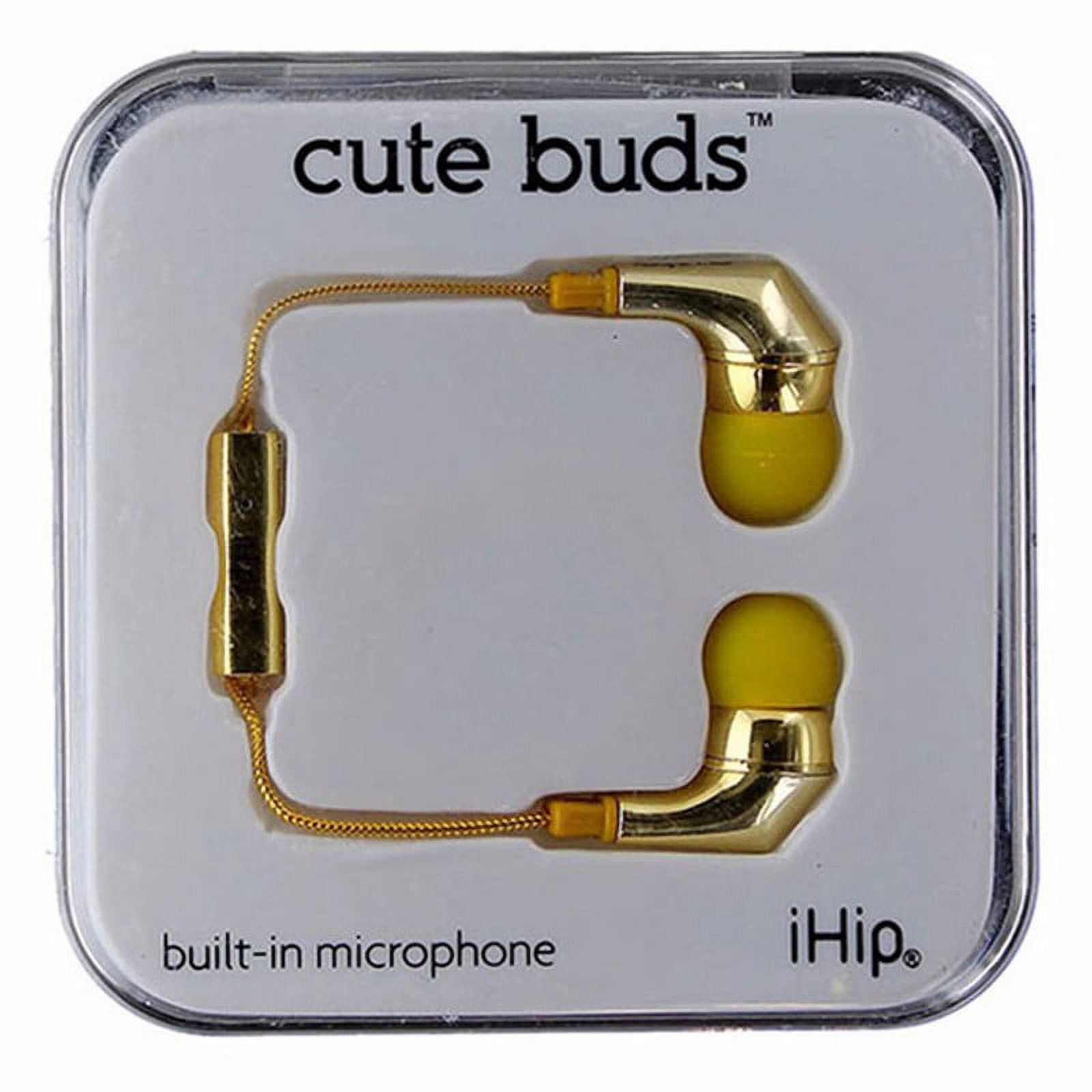 iHip cute buds Earphones with Pause and Play Microphone - Gold ...