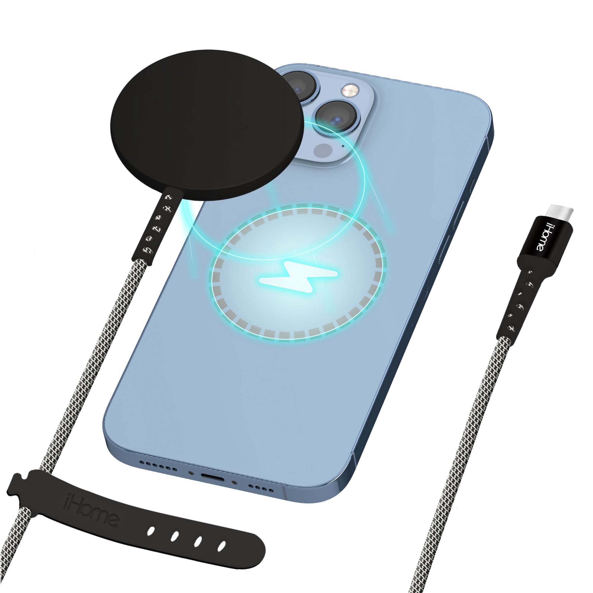 iHome 10W Magnetic Wireless Charger with 6 ft Nylon Cable, MagSafe ...