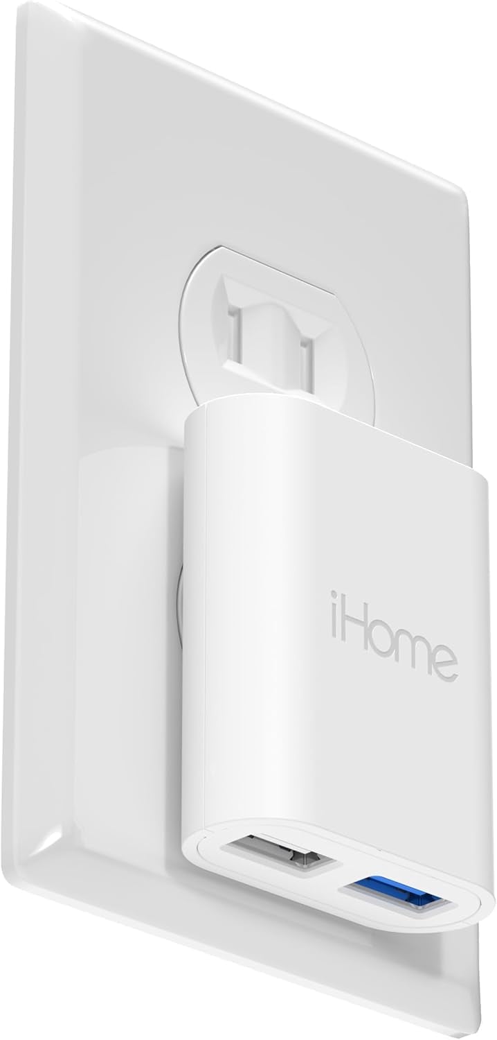 iHome AC Pro Multiport USB Charger: 2 Port Wall Plug, Dual Phone ...