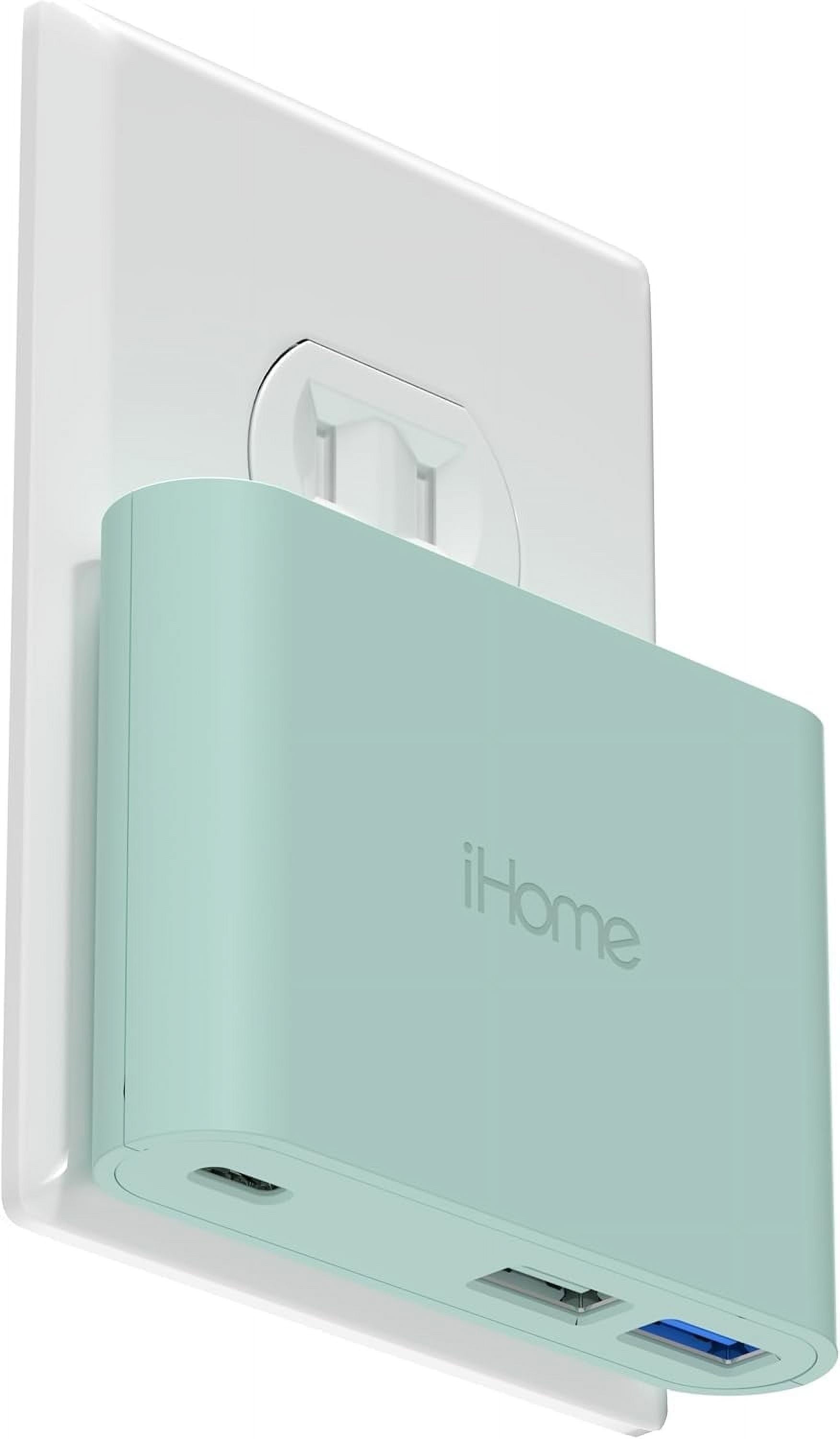 iHome 32W AC Pro Wall Charger, 3-Port (1 USB-C, 2 USB-A), Fast Charging ...