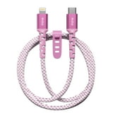 iHome 6FT Durastrain Ltng to C Nylon Cable with Wrap- Pink - Walmart.com
