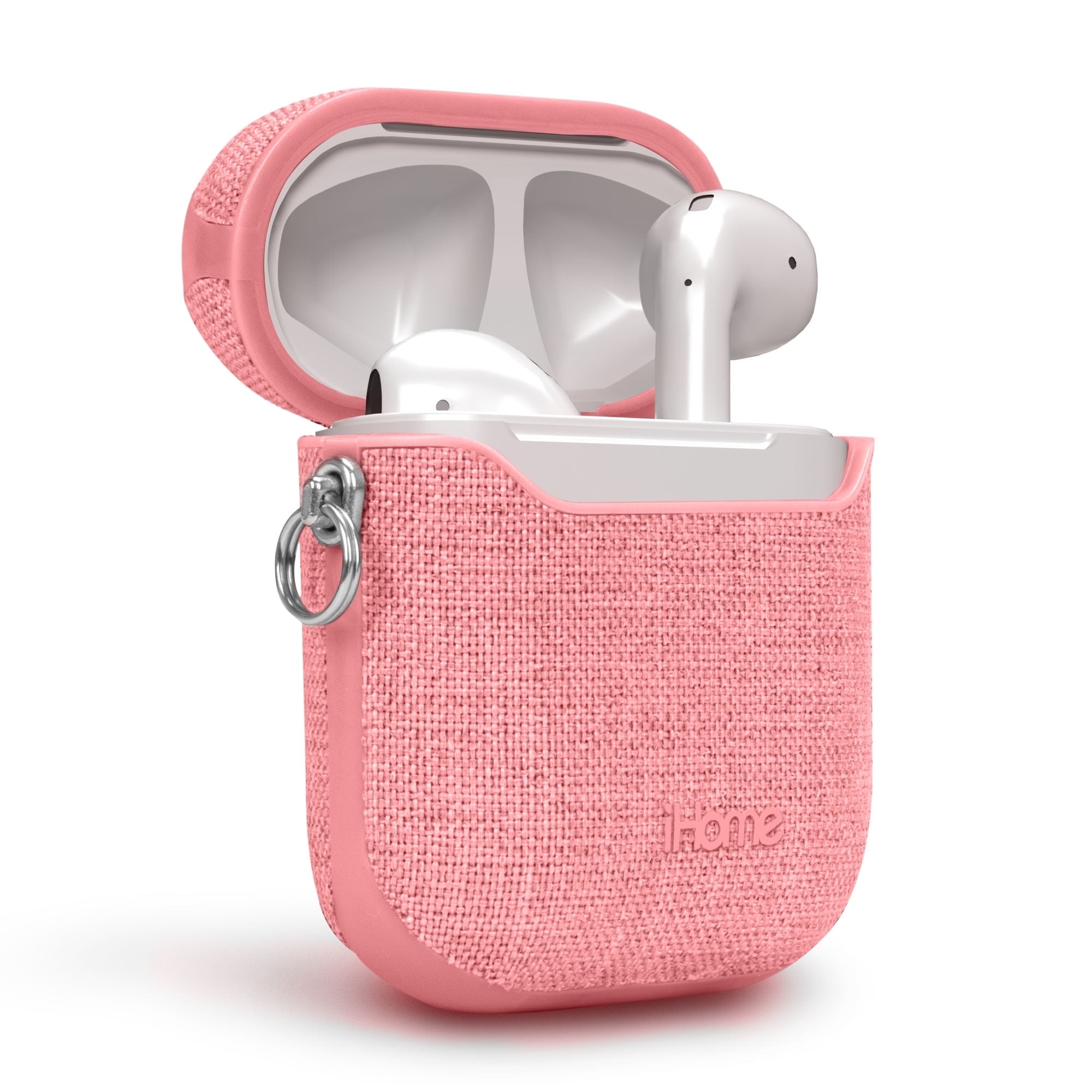 iHome AirPods Case for 1st & 2nd Gen, Twill Cover with Key Clip, Easy ...