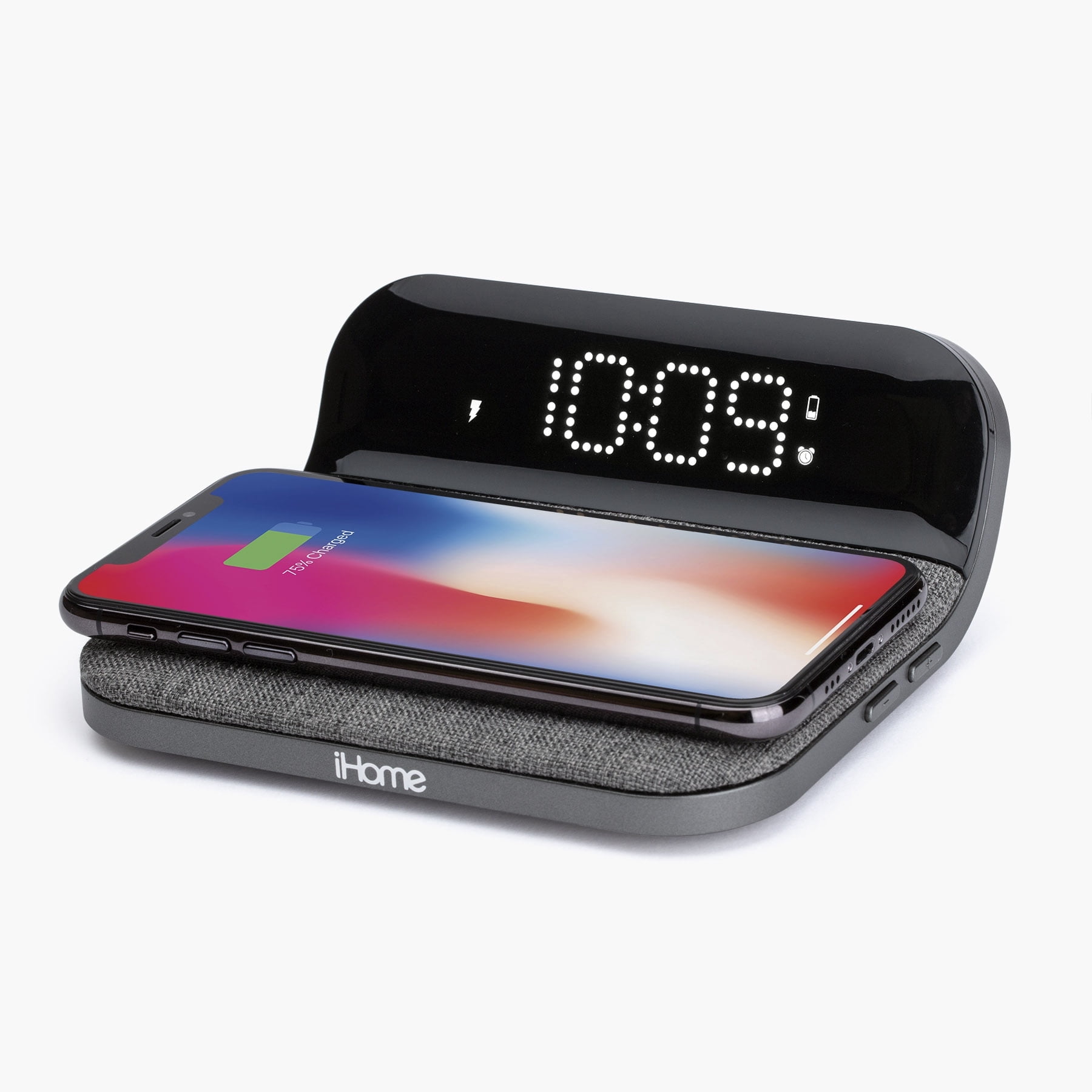 iHome Alarm Clock with Wireless Charging Station, iPhone Charger and ...