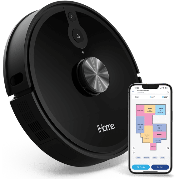 Open Box iHome AutoVac Nova S1 Robot Vacuum with LIDAR Navigation, 150 ...