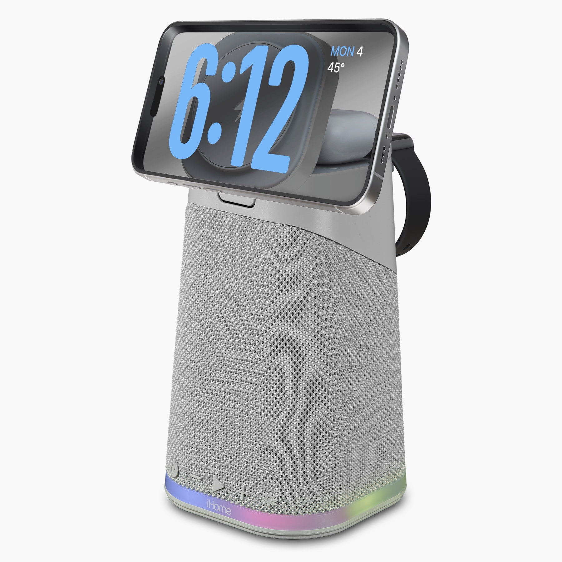 iHome Bluetooth Speaker with Wireless Charger, Charging Station with ...