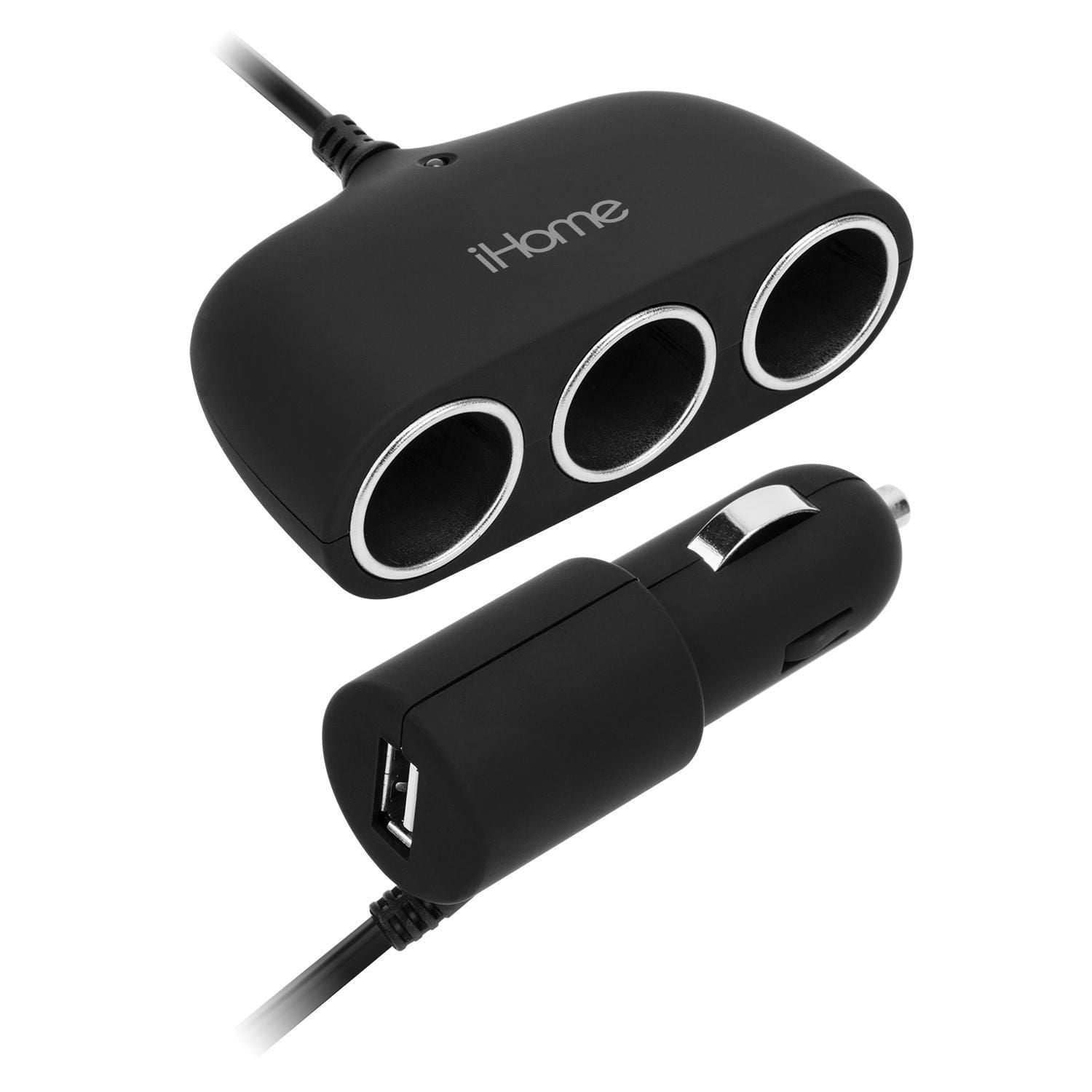 iHome Car Socket Adapter, 3 CLA, 1 USB 1AMP (Black), 1 each, sold by ...