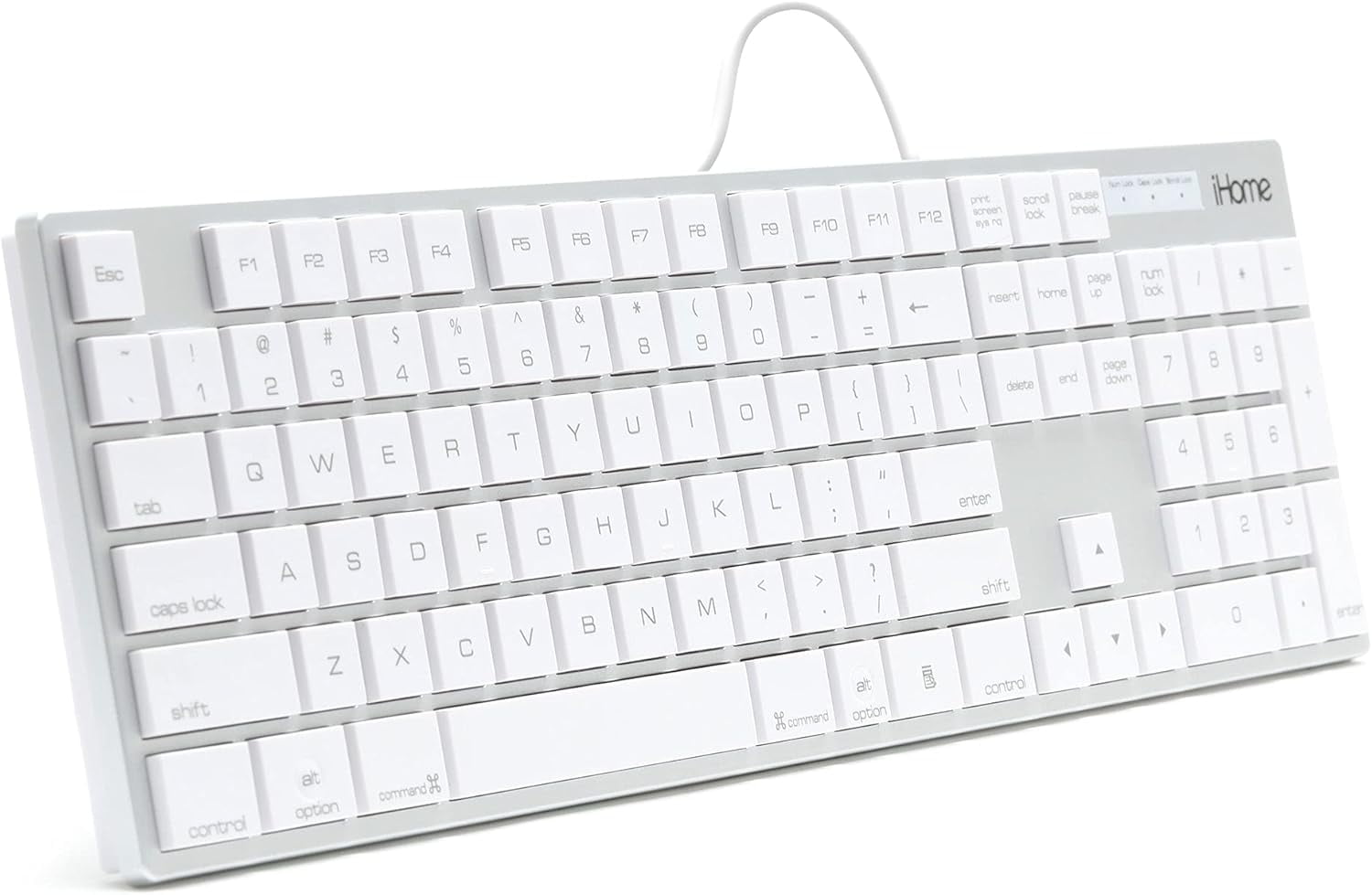 iHome Full Size Wired Keyboard - USB, Compatible with iOS, Windows, PC ...