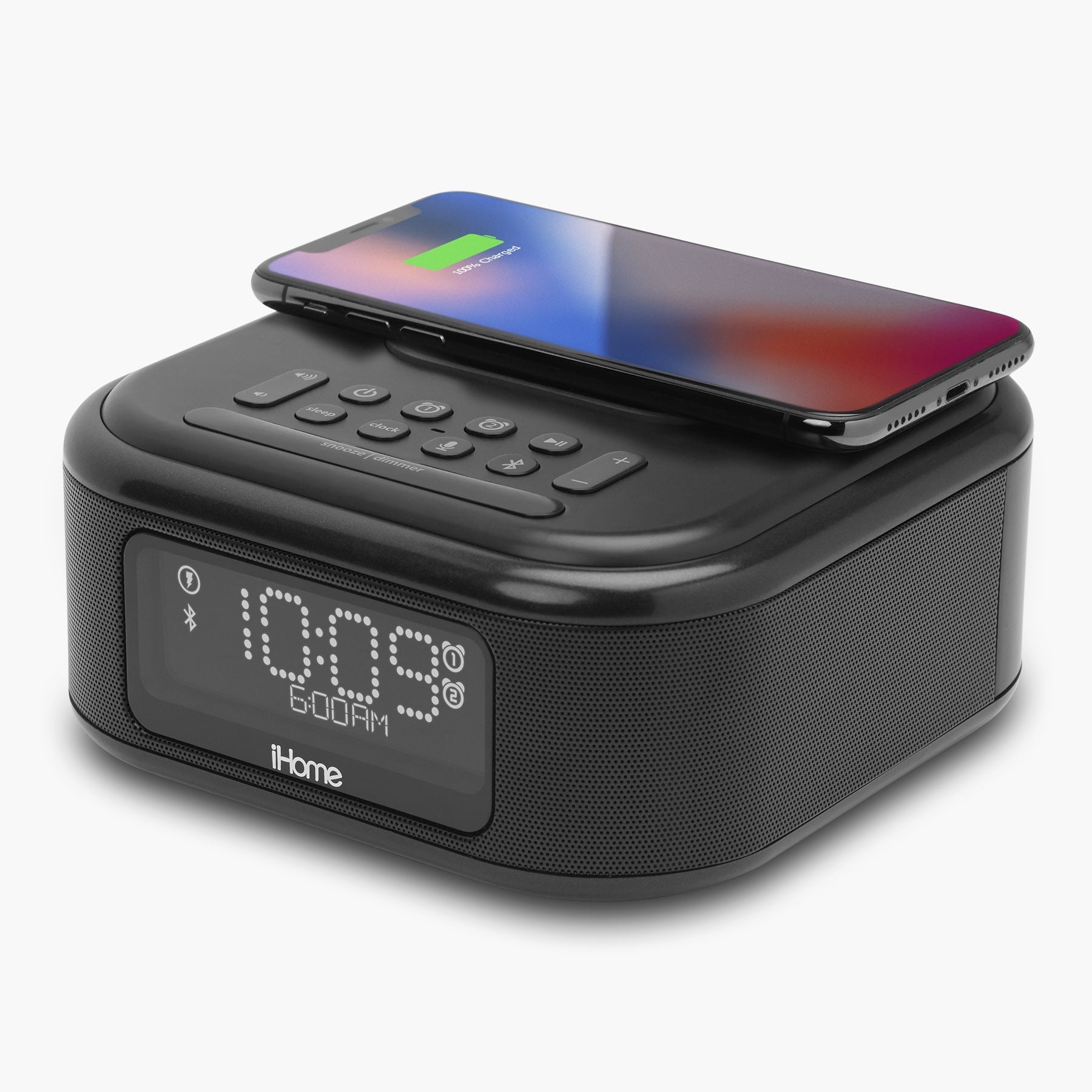 iHome IBTW23 - Clock radio - 6 Watt - black - Walmart.com