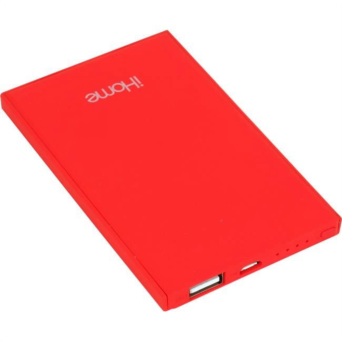 iHome IH-PP2005R 4000 mAh Slim Charge Power Bank, Red - Walmart.com