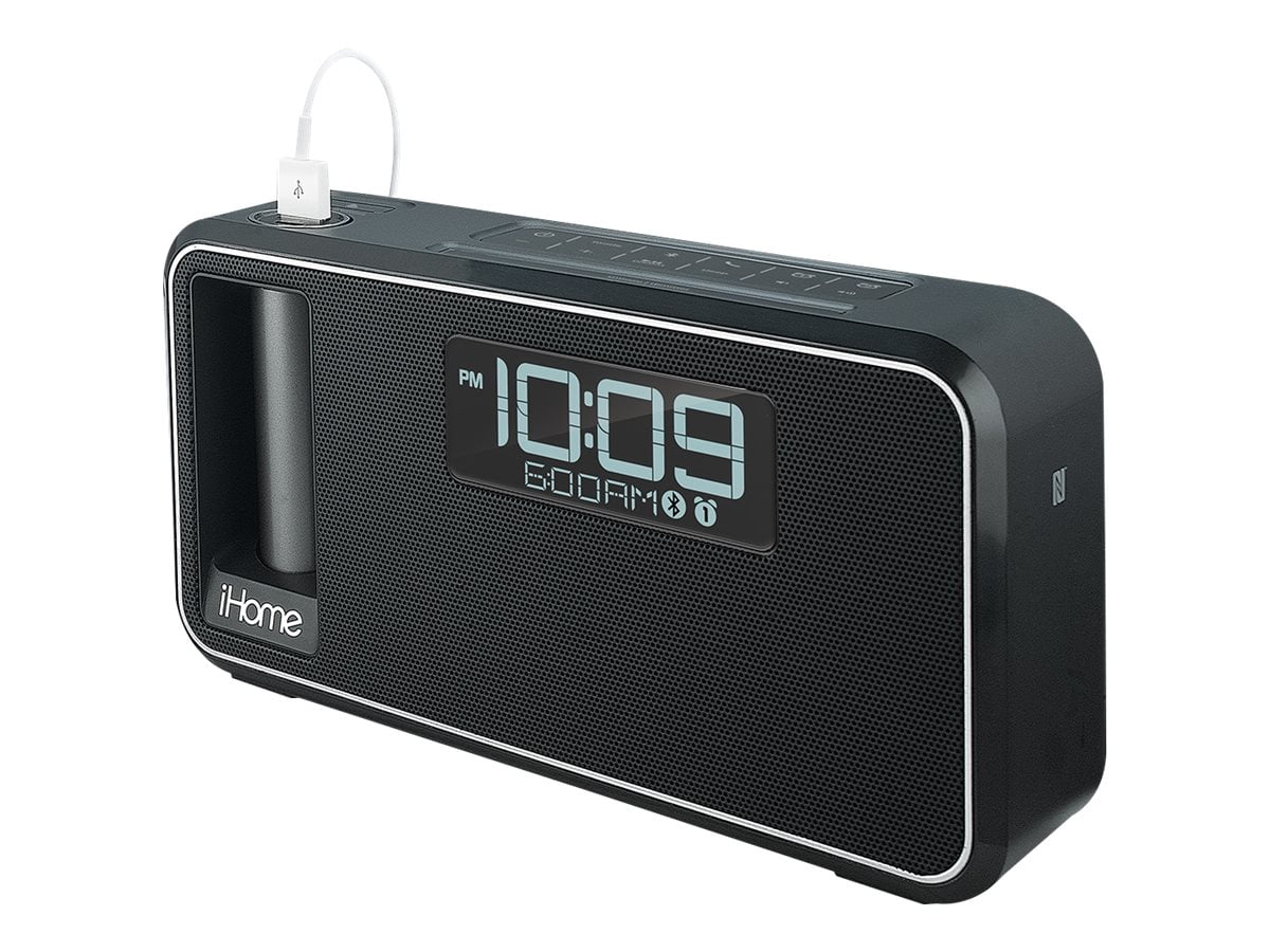 iHome IKN105BC Dual Charging Bluetooth Stereo Alarm Clock Radio ...
