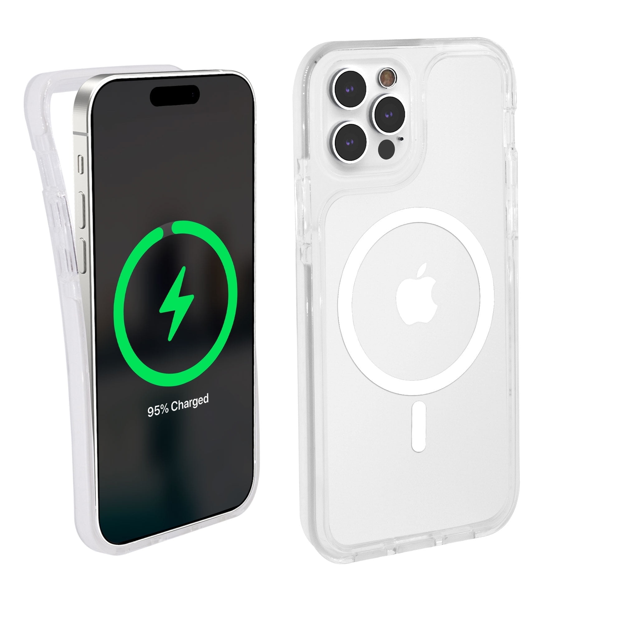 iHome Velo Magnetic Phone Case for iPhone 15 Pro Max, White/Clear ...