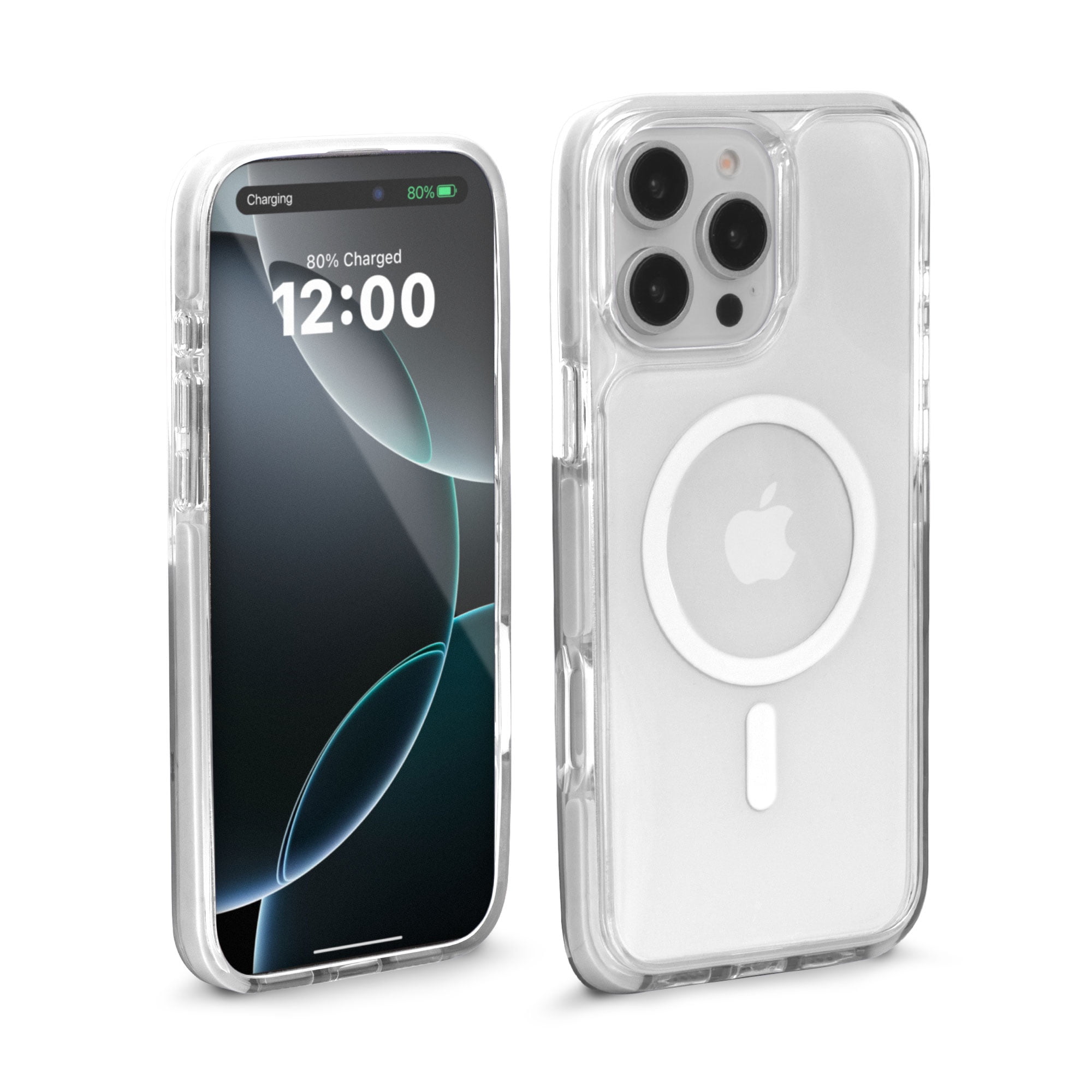 iHome Magnetic Velo Phone Case for iPhone 17/16 Pro, White/Clear ...