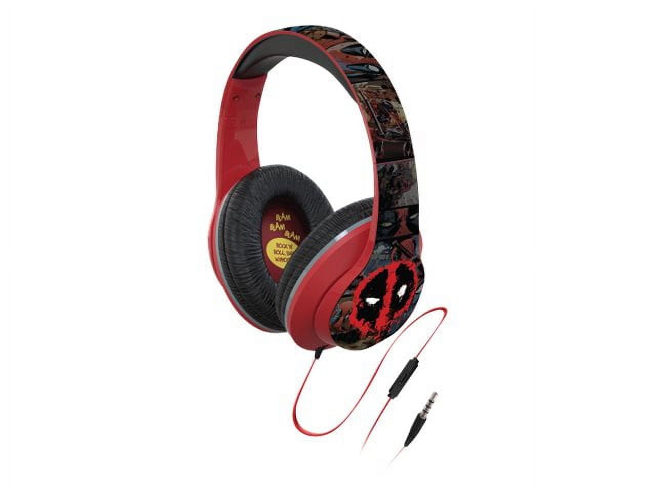 iHome Marvel Deadpool - Headphones with mic - full size - wired - 3.5 ...
