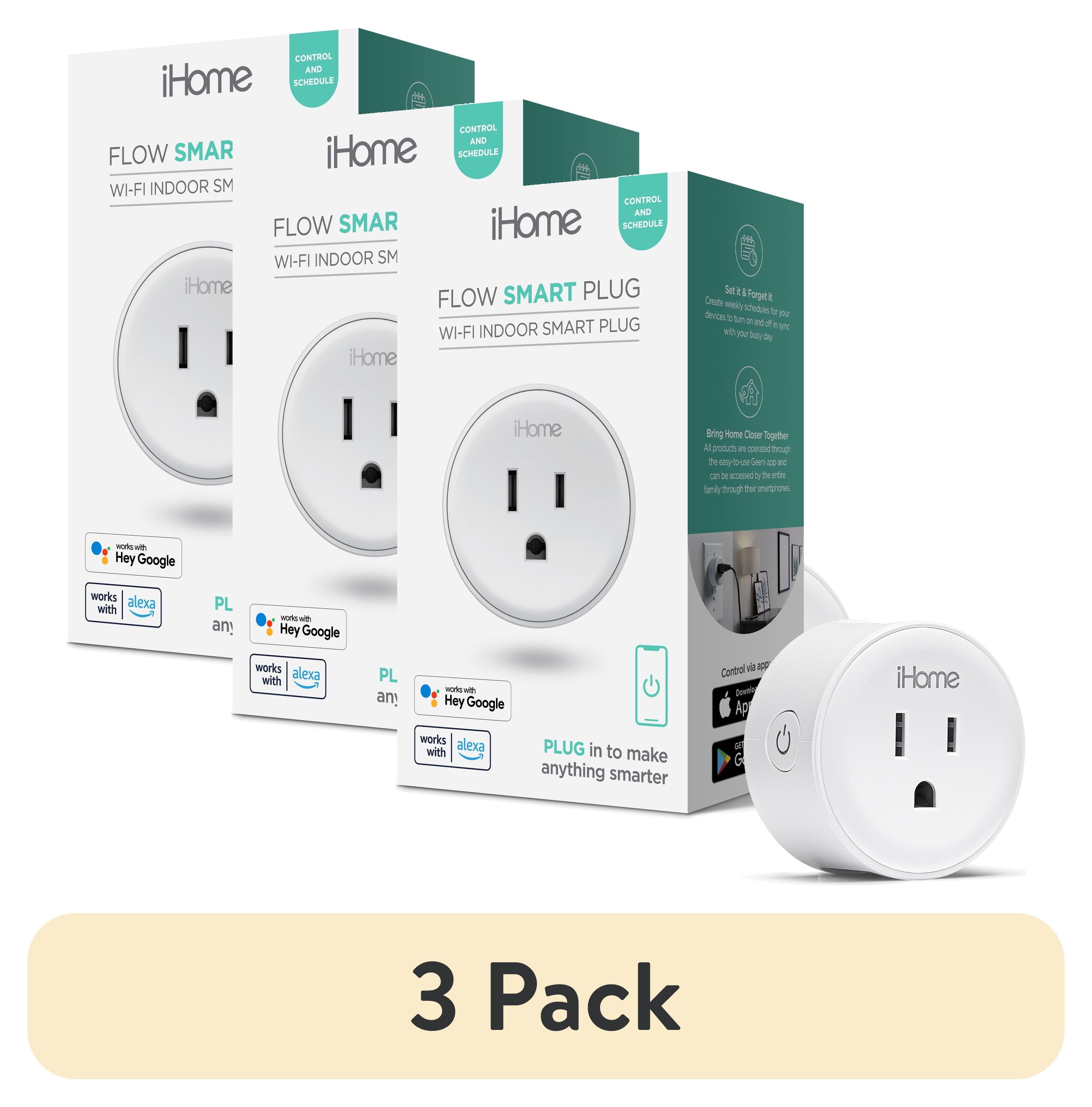 (3 pack) iHome Smart Plug Works with Alexa and Google Home, App Control ...