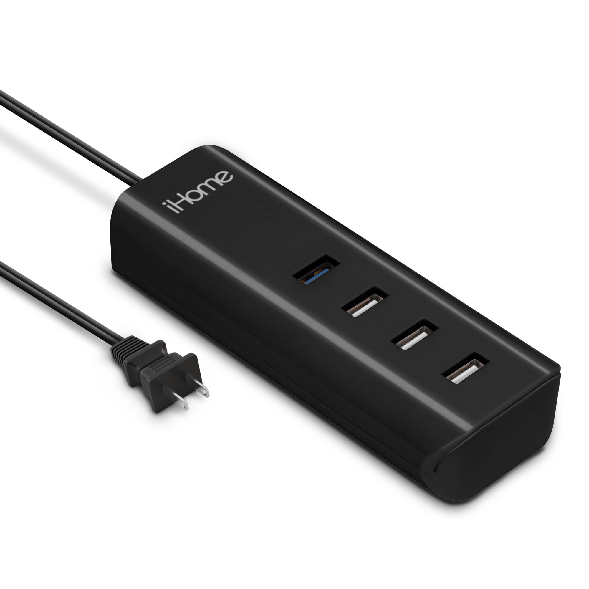 iHome USB Charging Hub, 4 USB-A Ports, Rapid Charging, AC Powered ...
