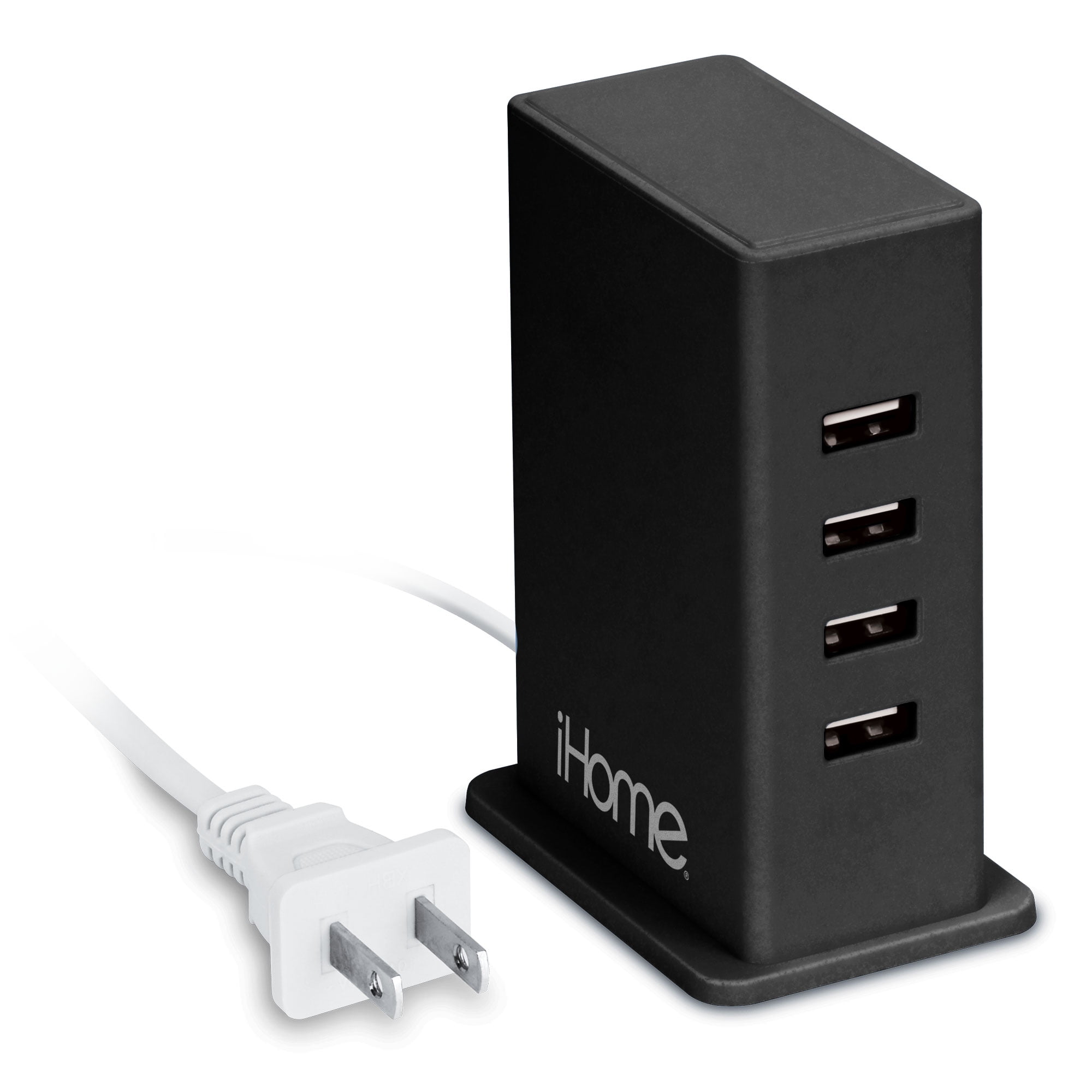 iHome USB Hub, 4 USB-A Ports, AC Powered, Universal Compatibility ...
